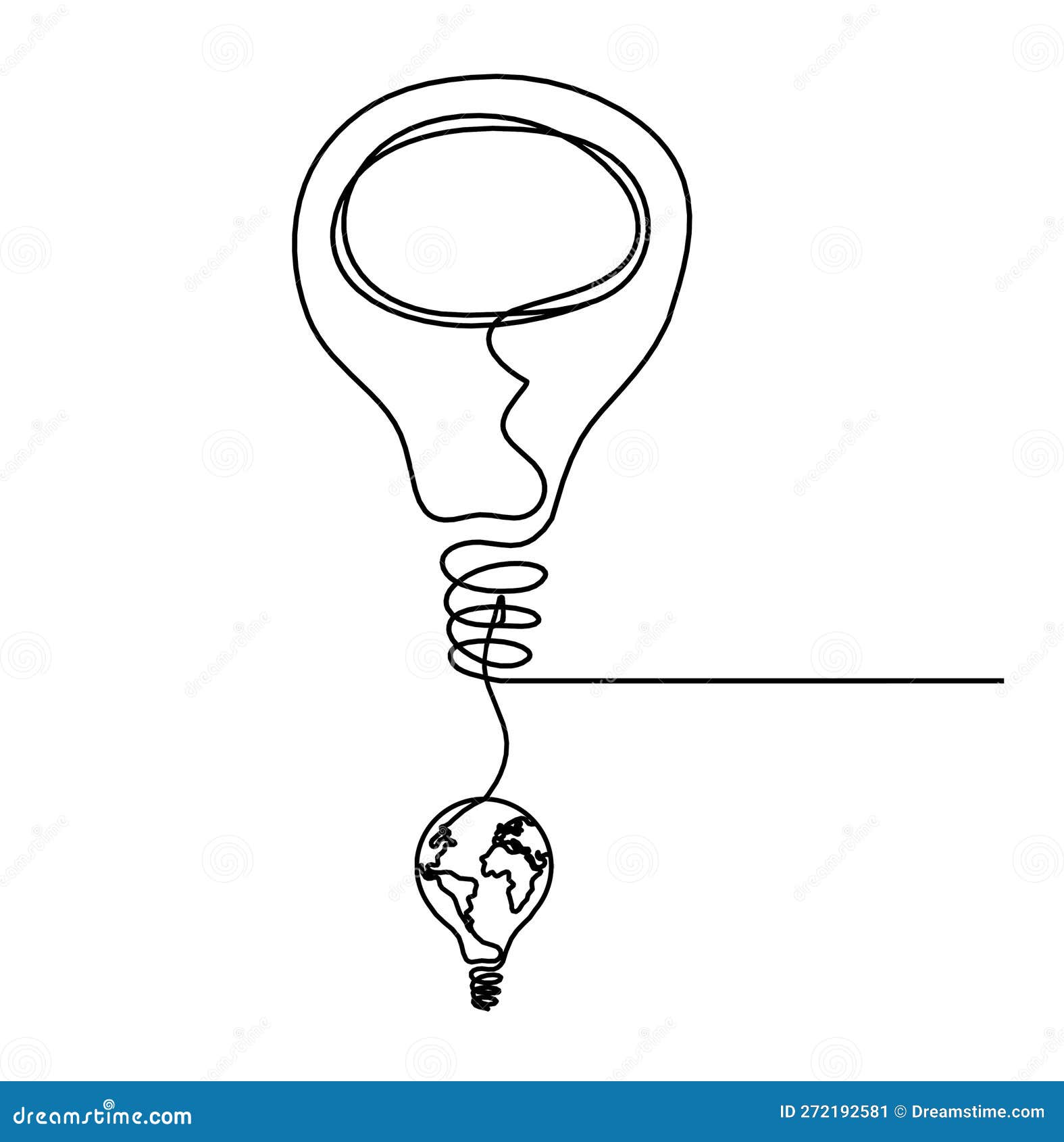 Abstract Light Bulb with Light Bulb As Line Drawing on White Stock ...