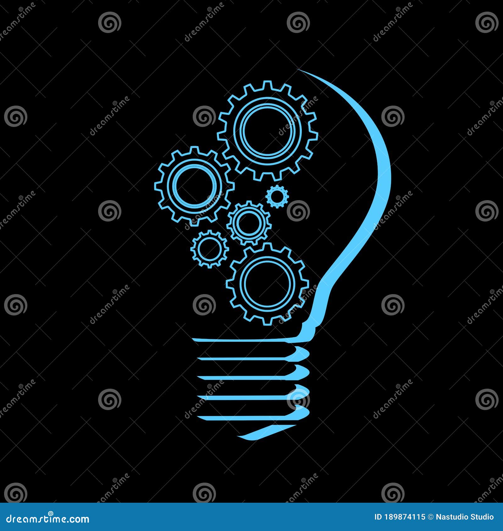 Abstract Light Bulb and Cog Inside.gear Icon Modern Stock Vector ...