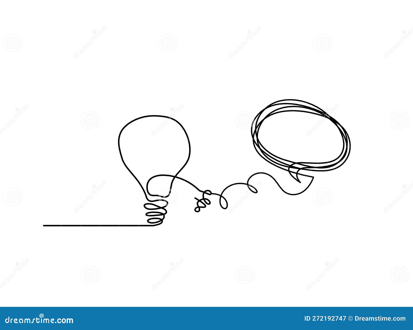 Abstract Light Bulb with Comment As Line Drawing on White Stock ...