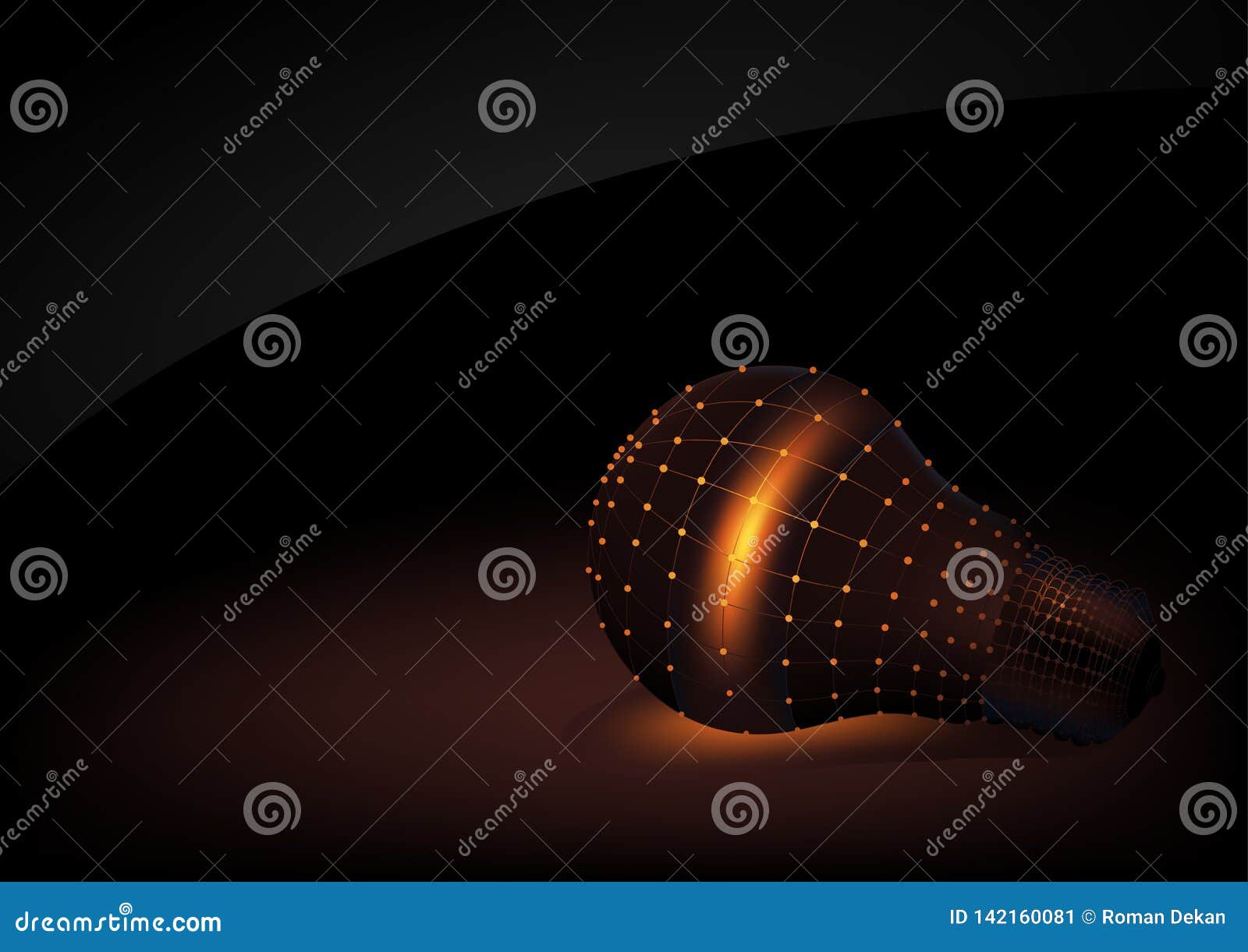 Abstract Light Bulb on Dark Background Stock Vector - Illustration of ...