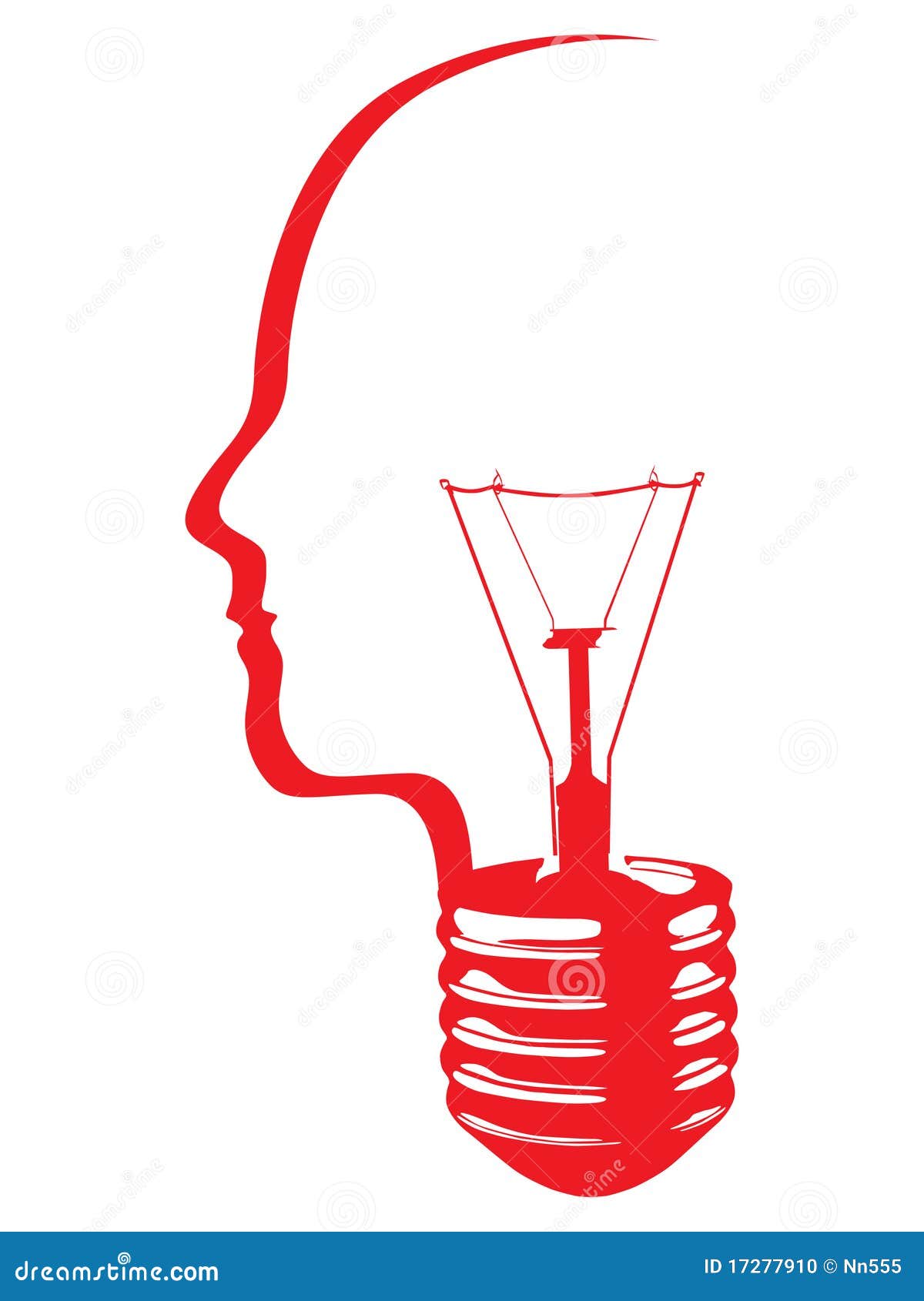 Abstract light bulb head stock vector. Illustration of sign - 17277910