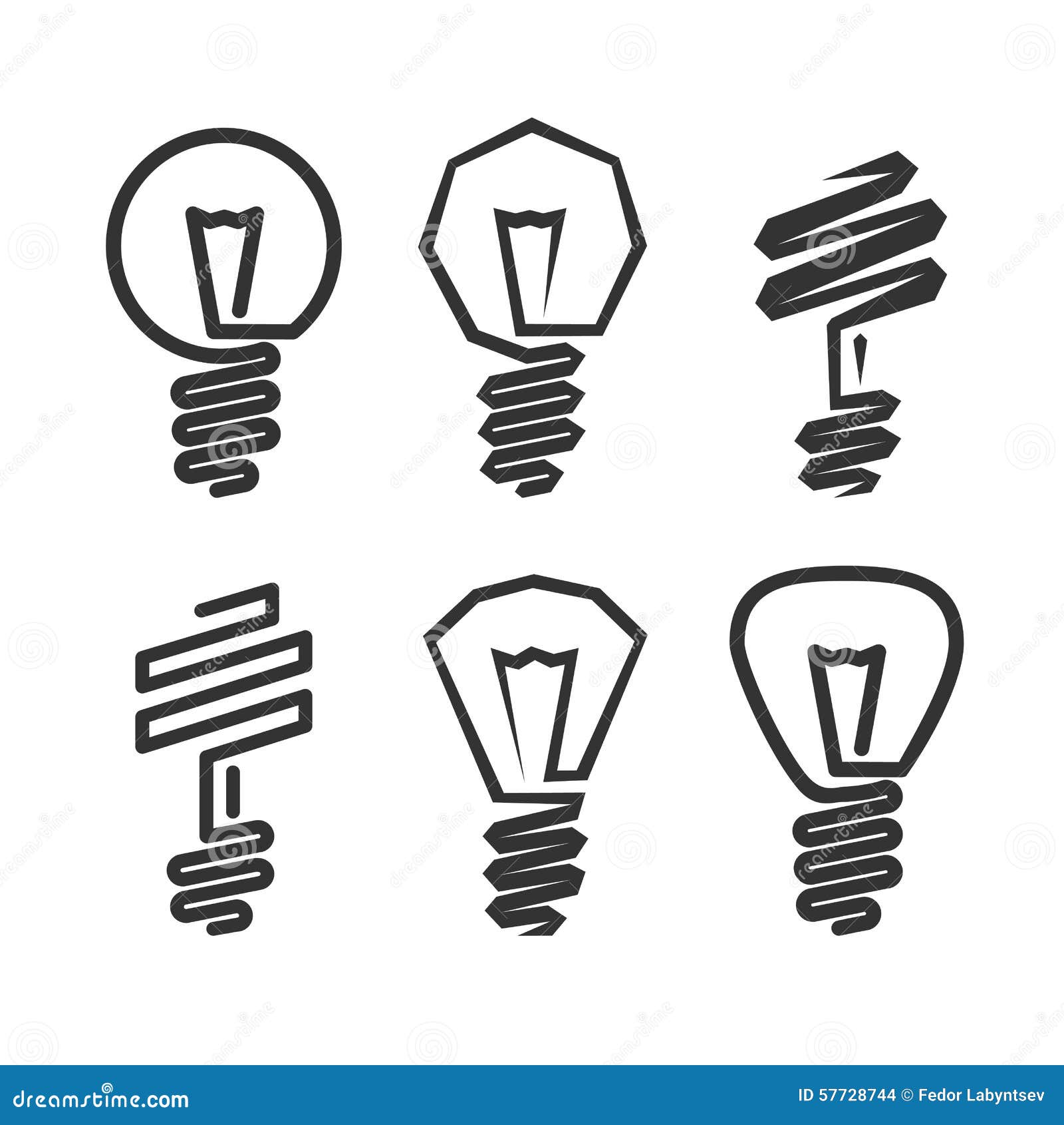 Abstract light bulb icon stock vector. Illustration of bulbs - 57728744