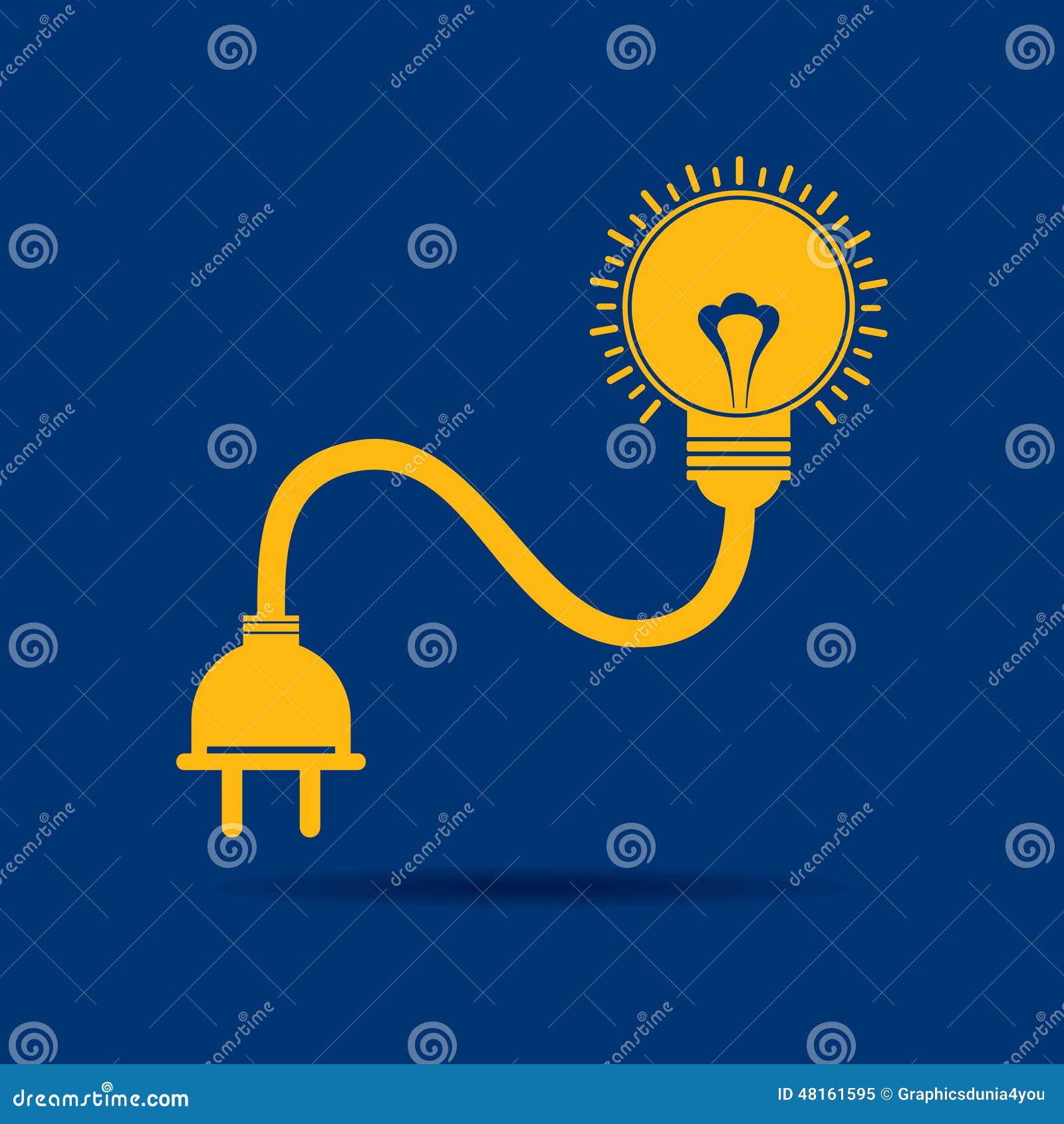 Abstract Light-bulb with Plug Icon Stock Vector - Illustration of icon ...