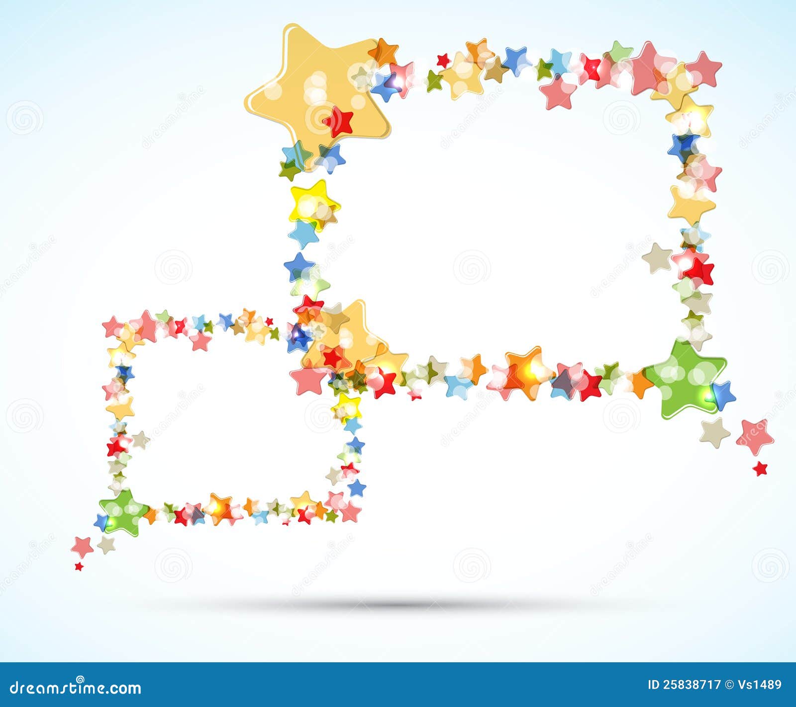 Abstract Light Color Stars Frame Flying Background Stock Vector ...