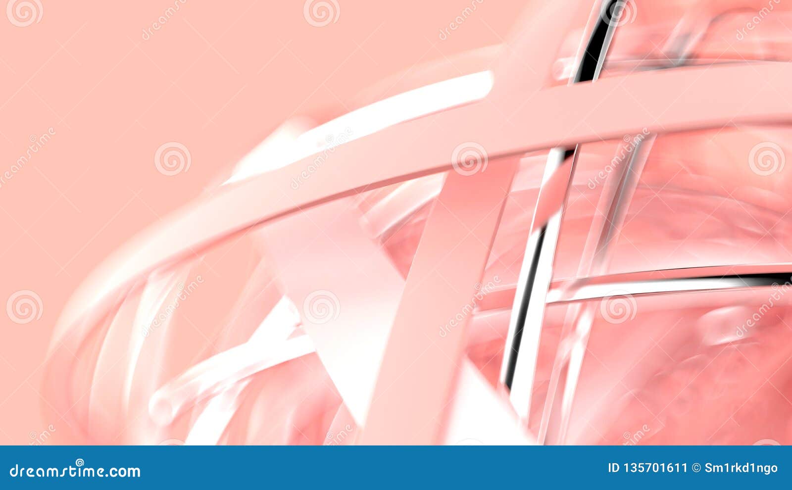 Abstract Light Coral and Metallic Rings. Coral Color Concept Stock ...