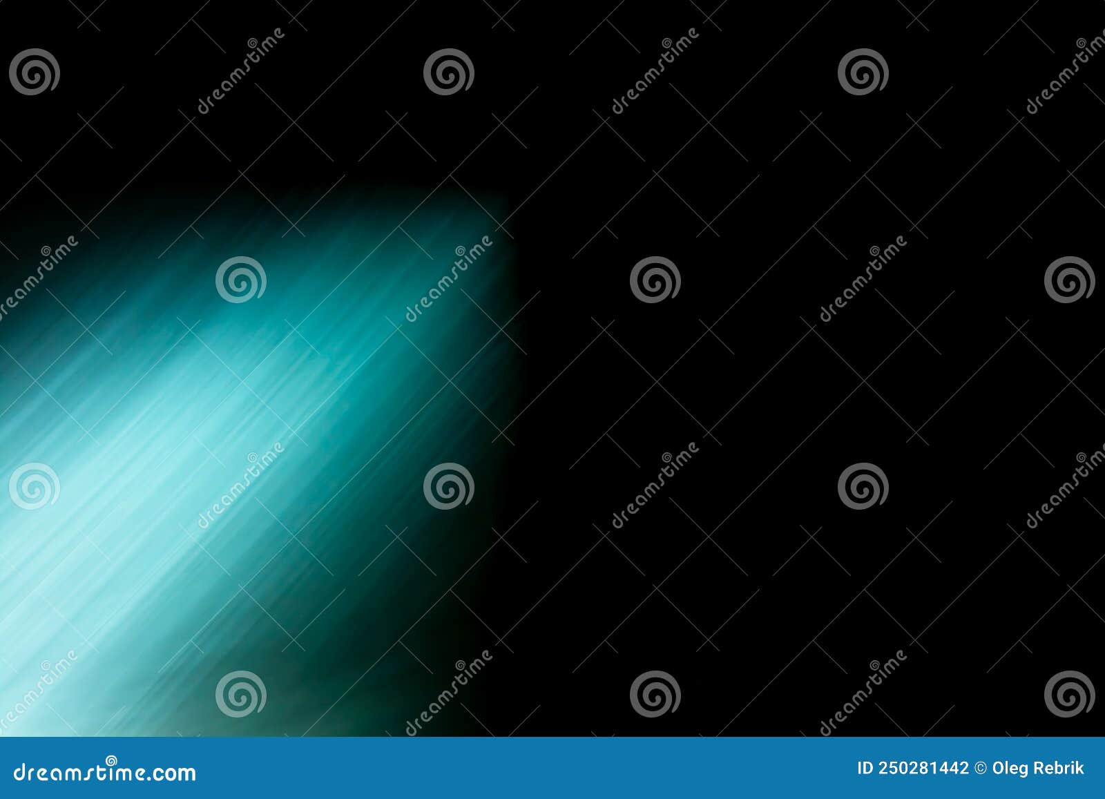 Abstract Light in the Dark. Black Background with a Blue White Ray ...