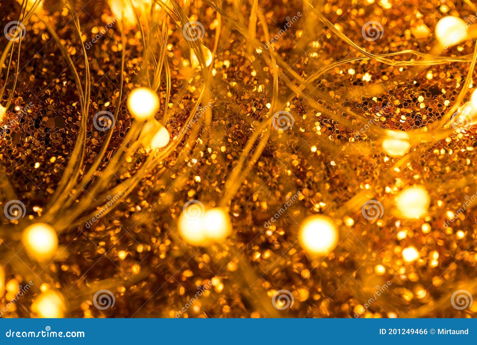 Abstract Light-Emitting Diodes on a Wire, Christmas Lights Located on a ...