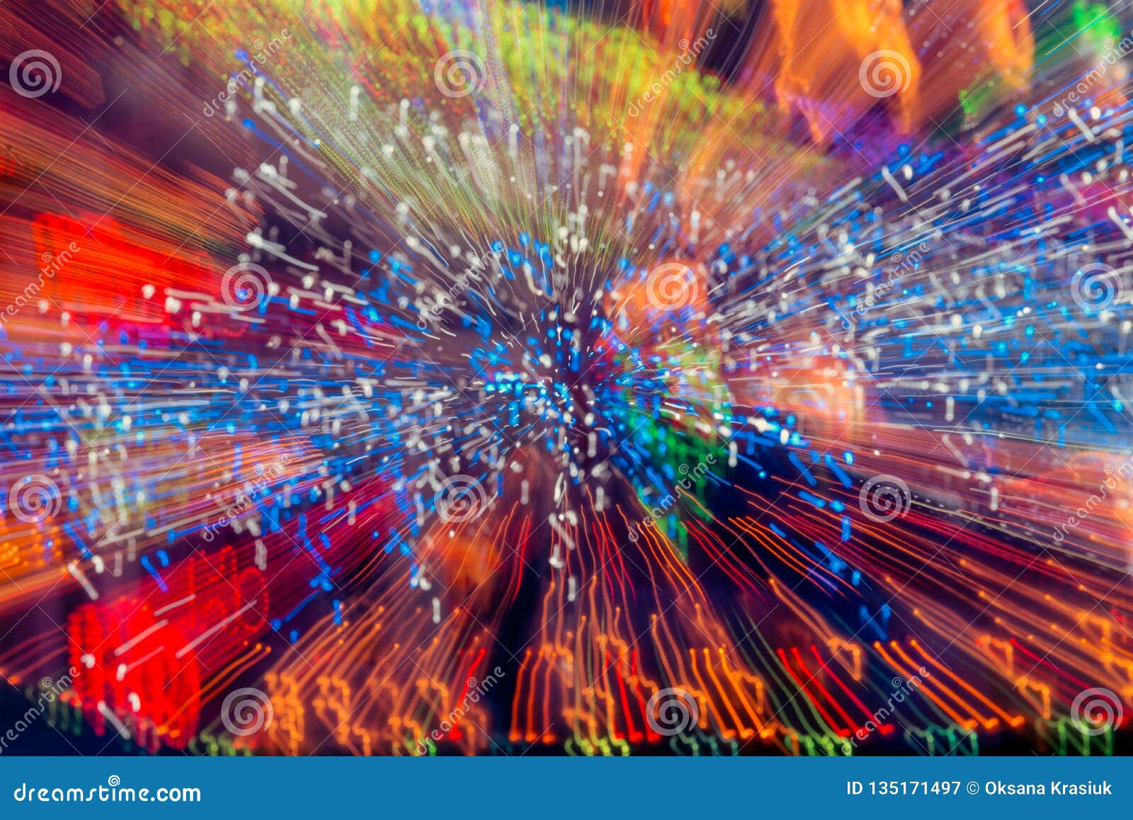 Abstract Light Explosion Effect Background. Long Exposure Photograph of ...