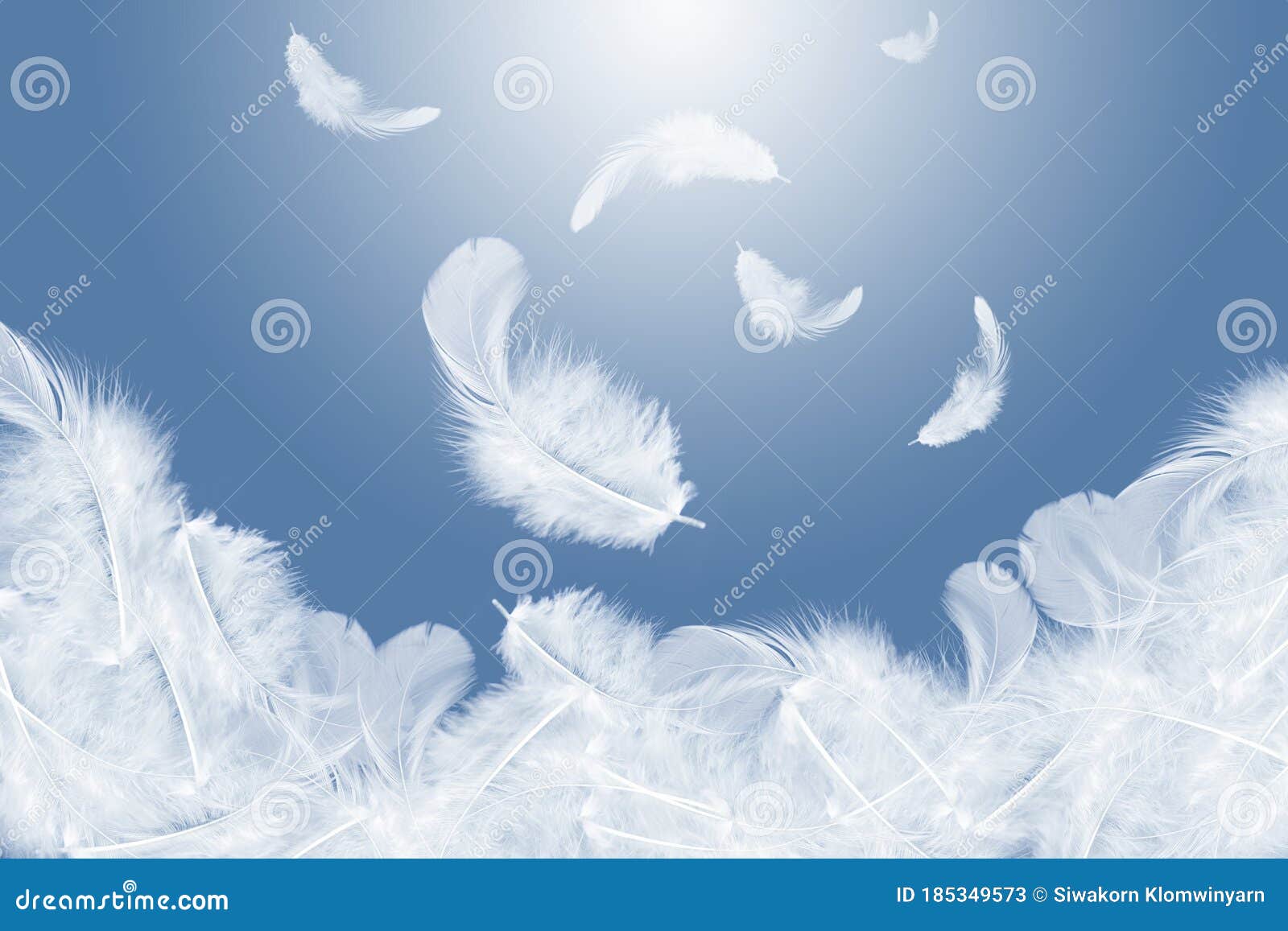 Abstract, Light Fluffy a White Feathers Falling Down in the Air. Stock ...