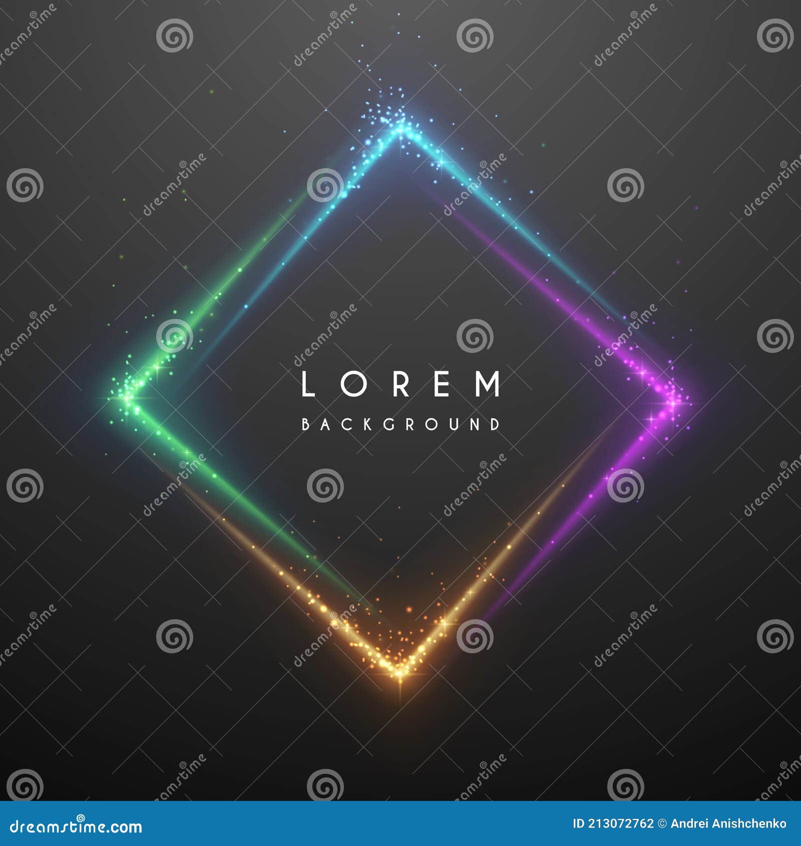 Abstract Light Frame with Sparks Effect Stock Vector - Illustration of ...
