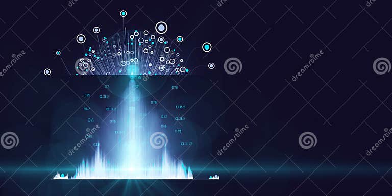 Abstract Light and Glow Diagram Data. Big Data. Artificial Intelligence ...