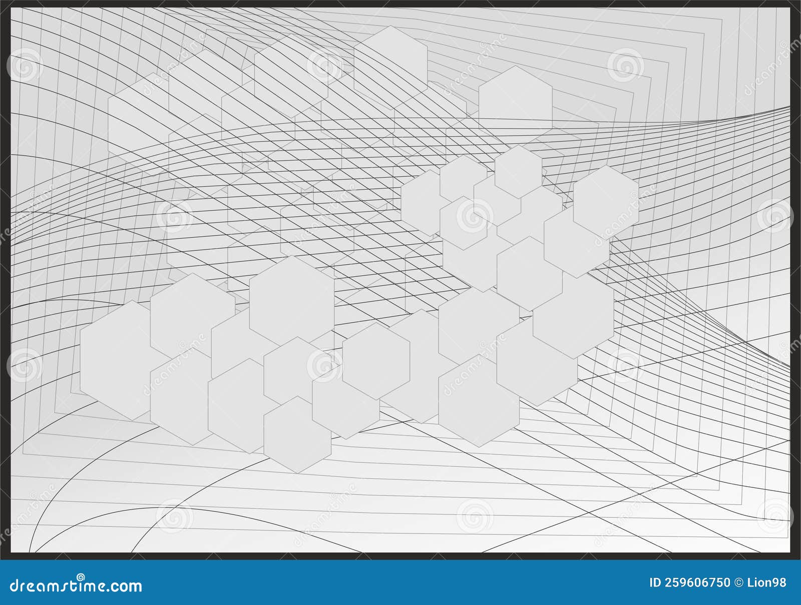 Abstract Light Gray Background With Overflow Effect And Hexagons Stock Vector Illustration Of