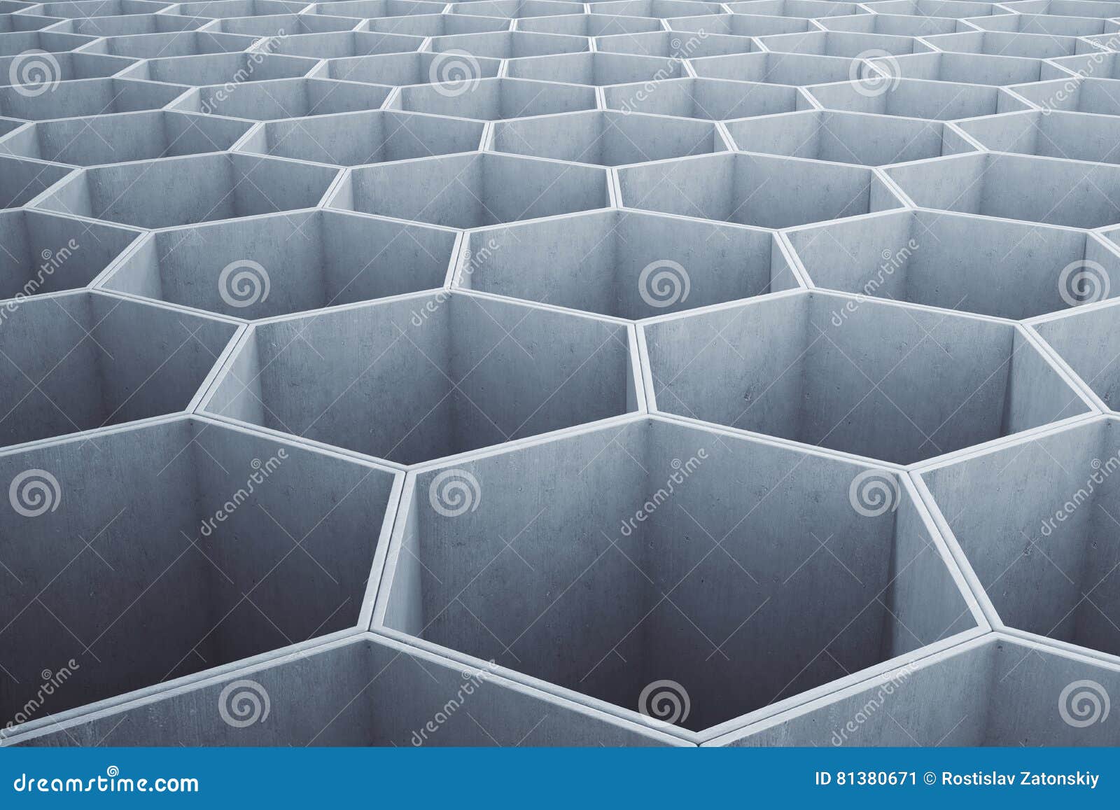 Abstract Light Grey Concrete Hexagonal Pattern. 3D Rendering Stock ...