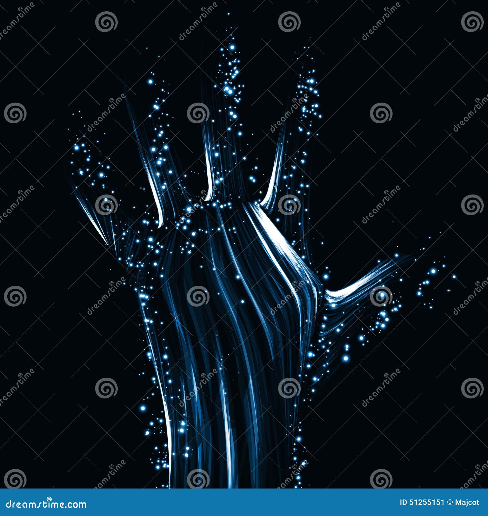 Abstract light hand stock vector. Illustration of fingerprint - 51255151
