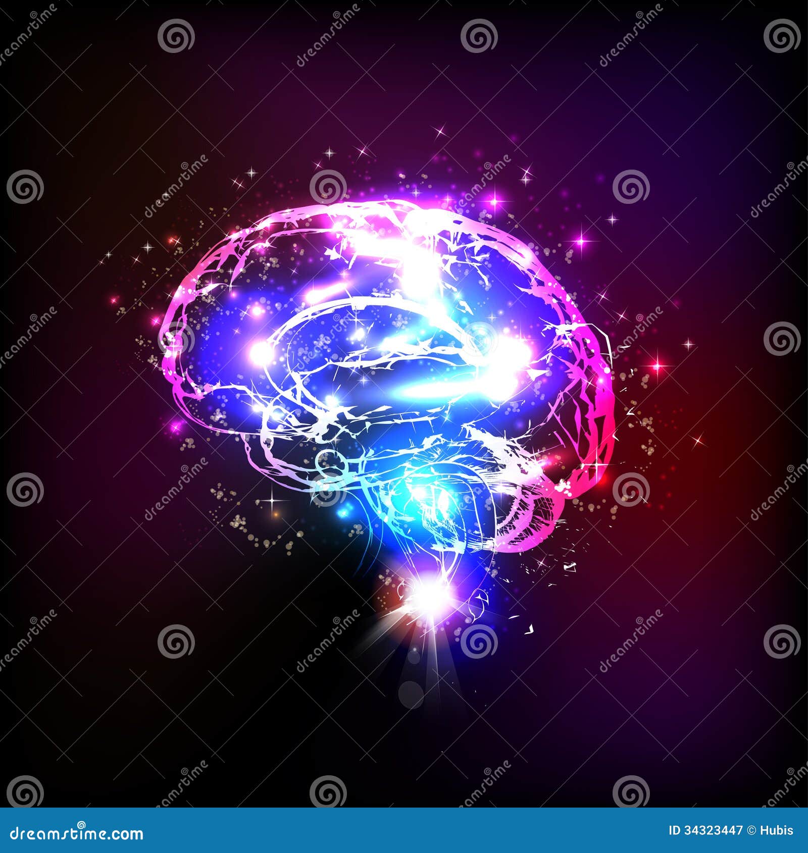 Abstract light human brain stock vector. Illustration of communication ...