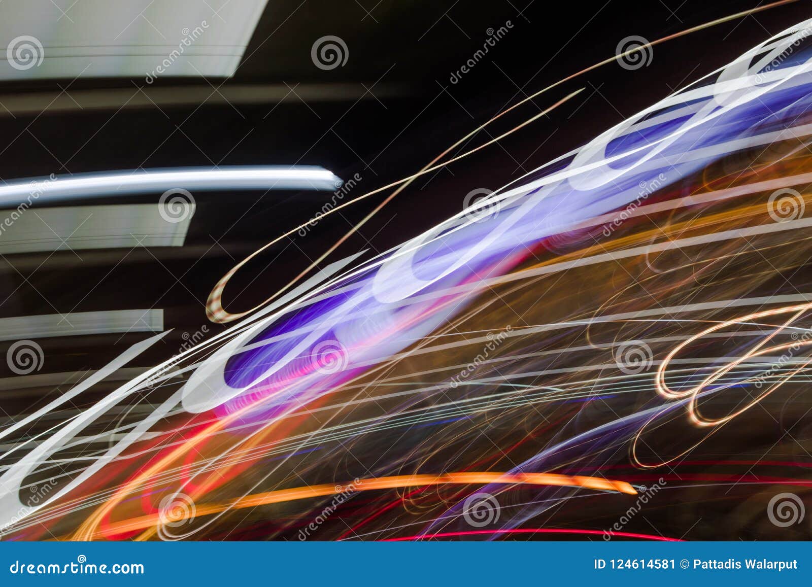 Abstract Light Line Background. Colorful Light Trails on Dark ...