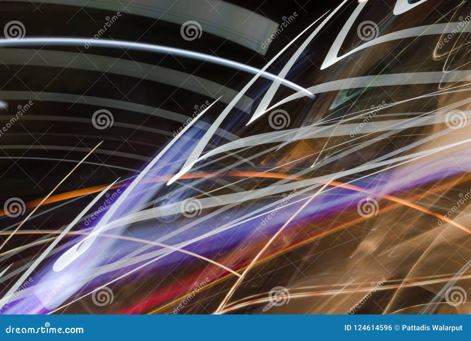 Abstract Light Line Background. Colorful Light Trails on Dark ...