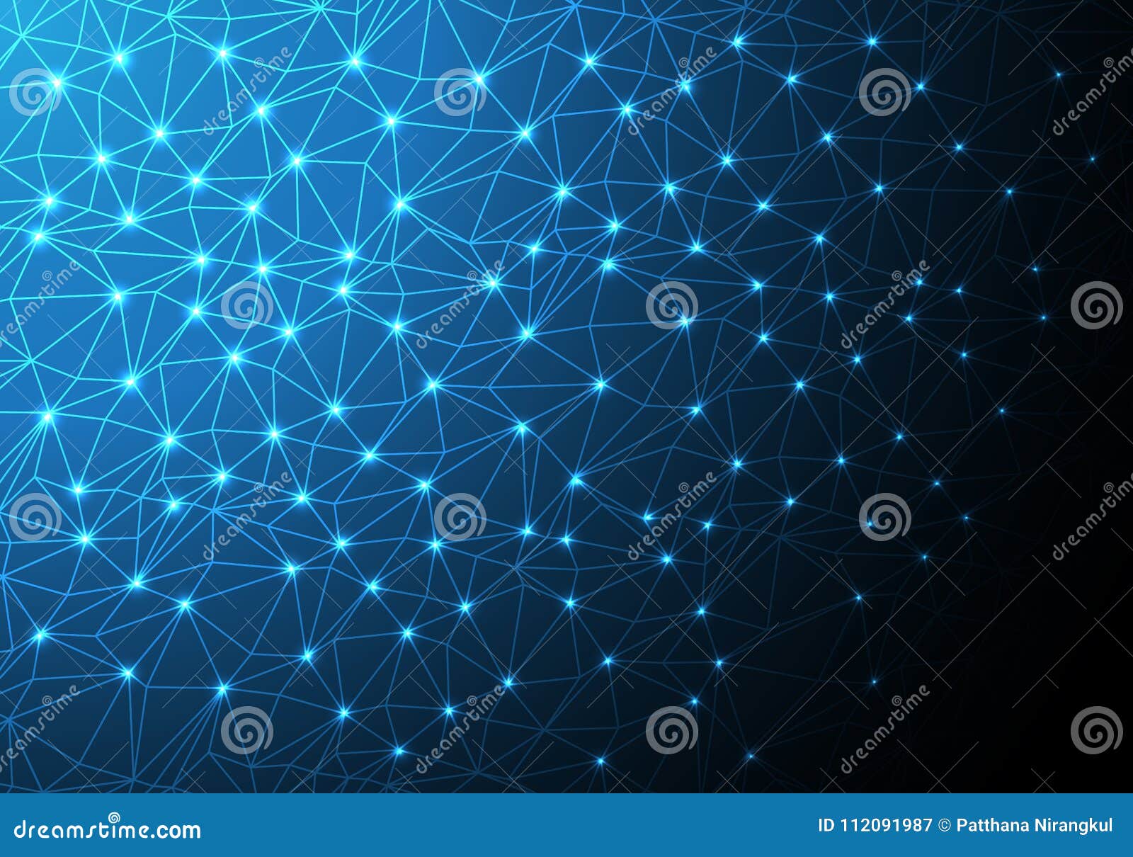 Abstract Light Line Mesh Polygon Network Data Internet Blue Technology ...