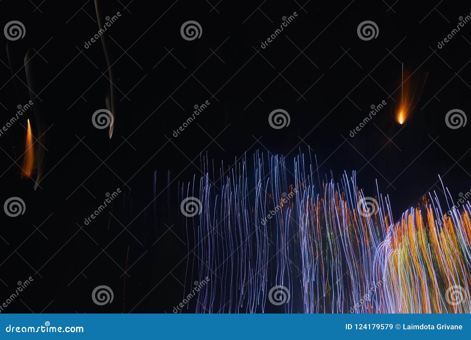 Abstract Light Night Holiday Color Trails. Firework. Copy Space Stock ...