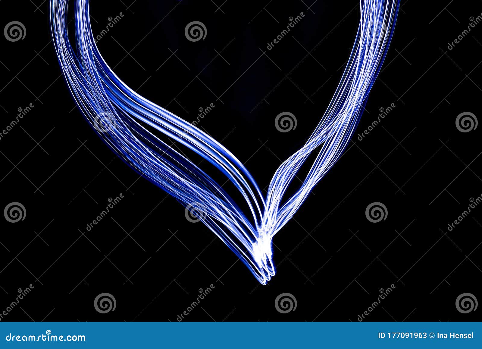 Abstract Light Painting with Blue Light Stock Illustration ...