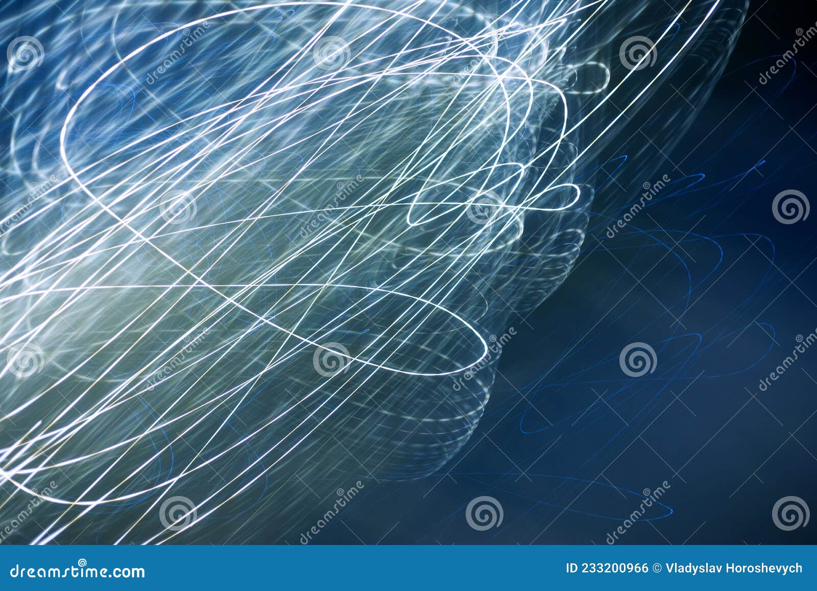 Abstract Light Painting. Blue Lights at Night Stock Photo - Image of ...