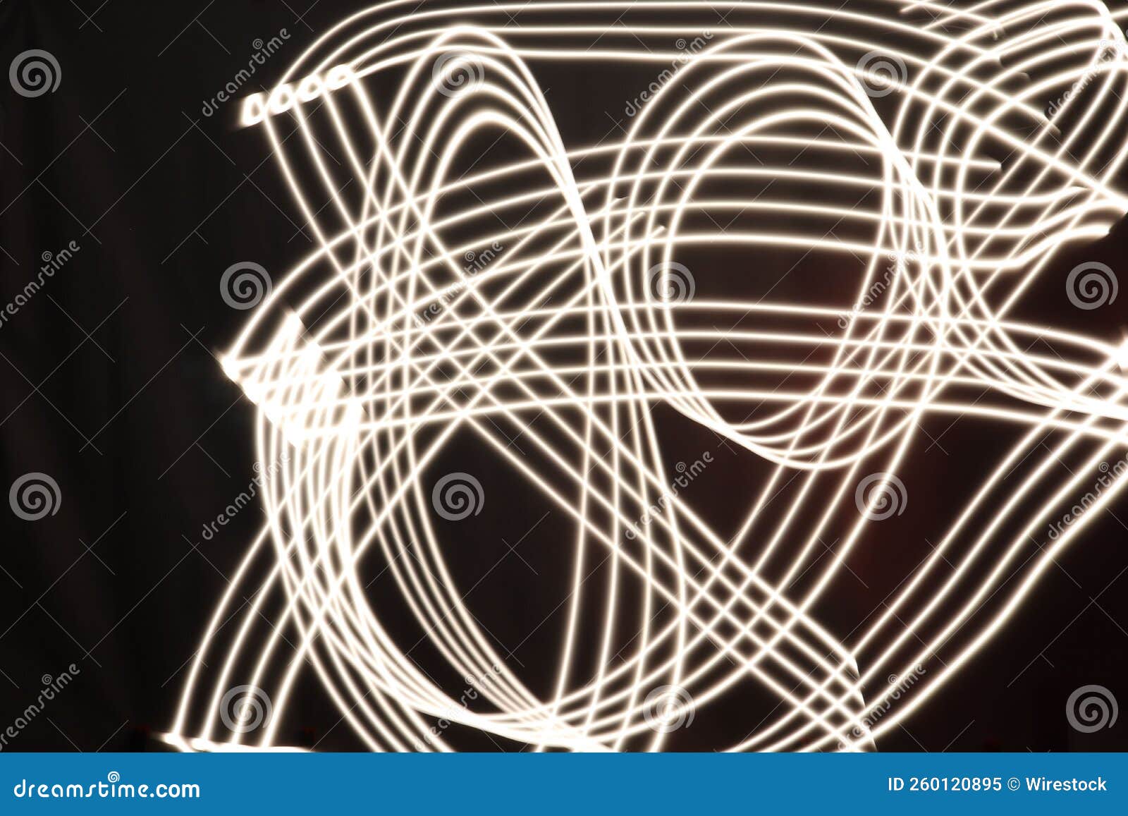Abstract Light Painting with LED Light Source on a Dark Background ...