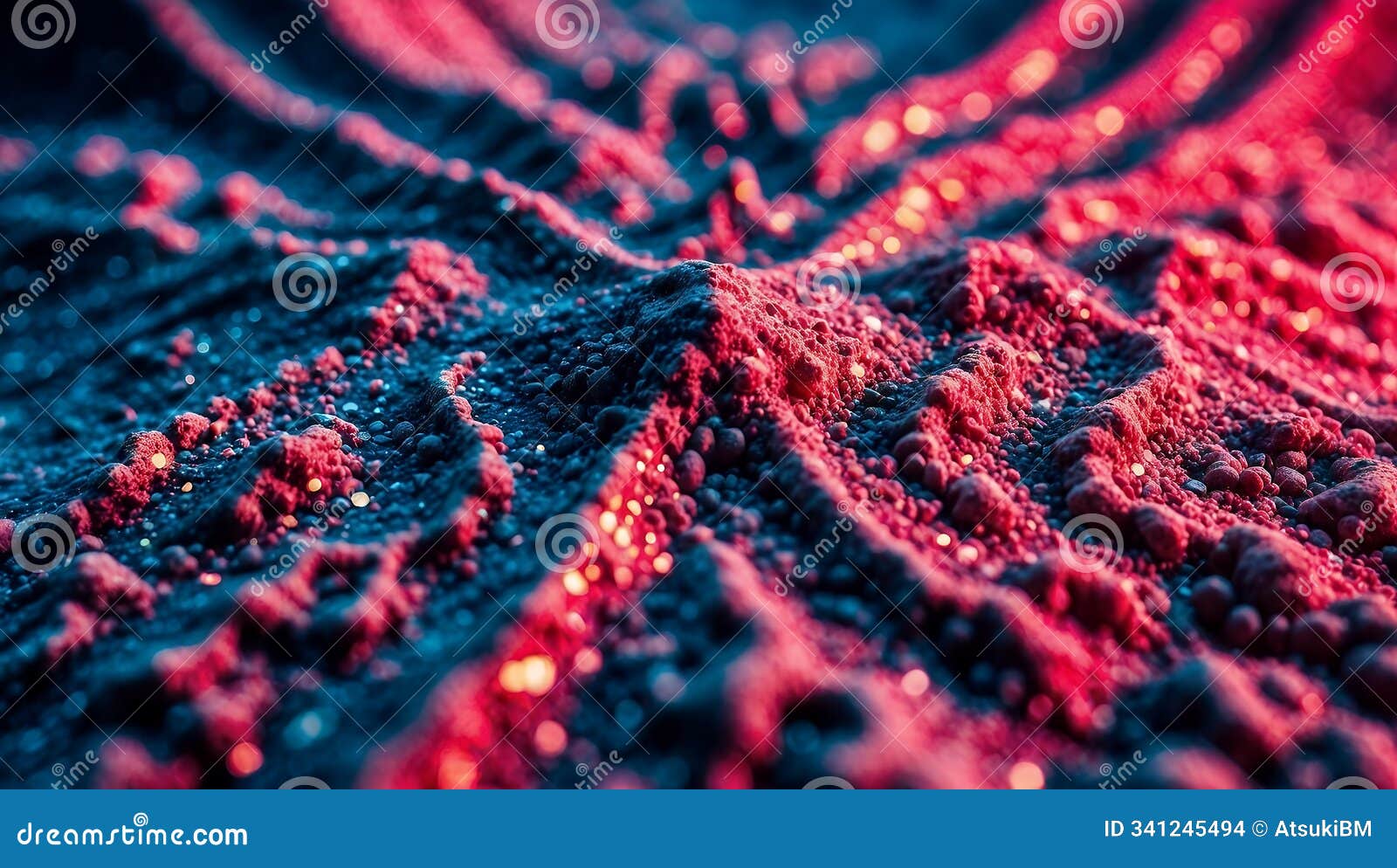 Abstract Light Particle Landscape in Red and Blue Tones AI-generated ...