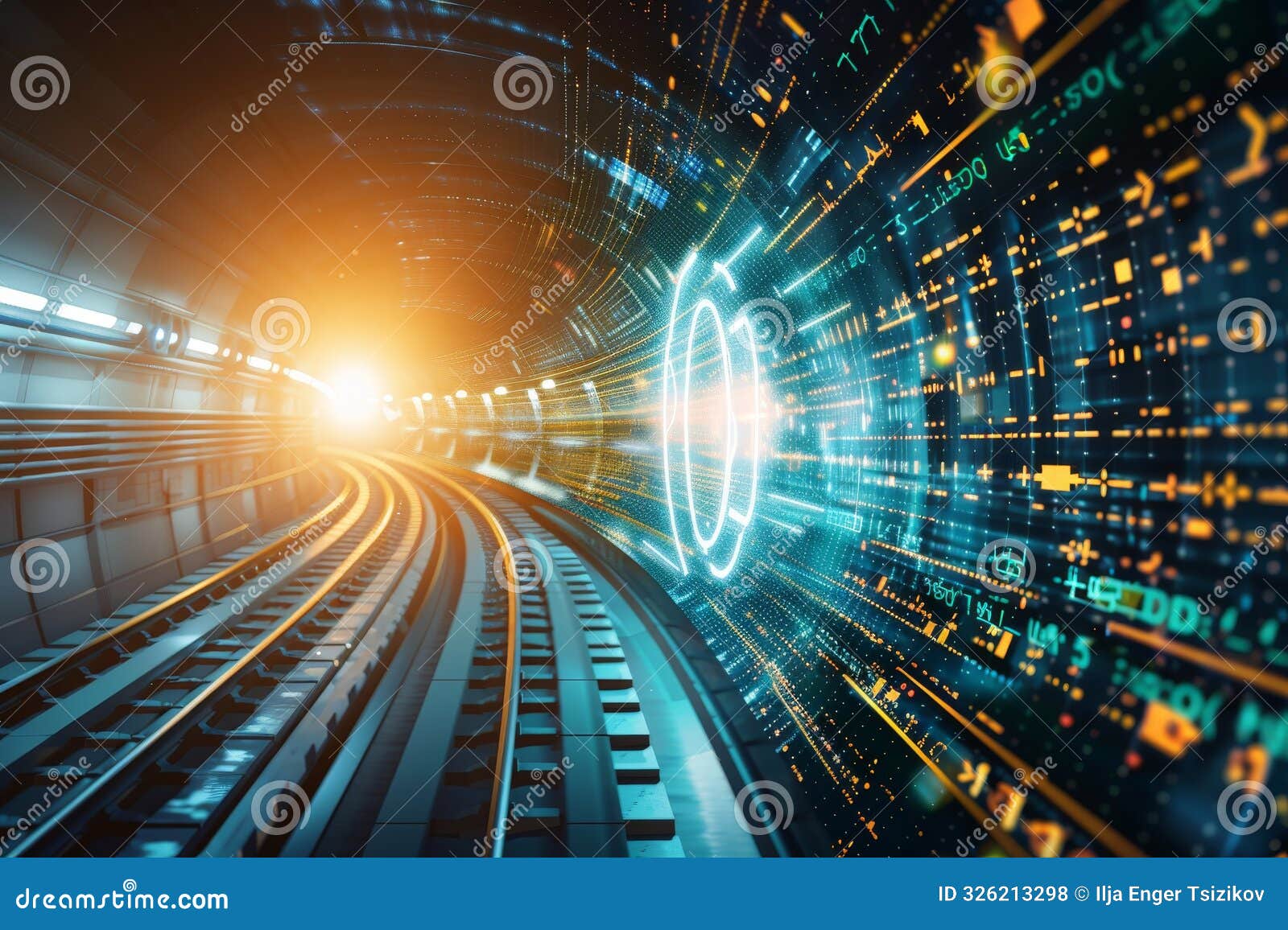 Abstract Light Path Representing Technology and Data Exchange Concept in Digital Backdrop Stock ...