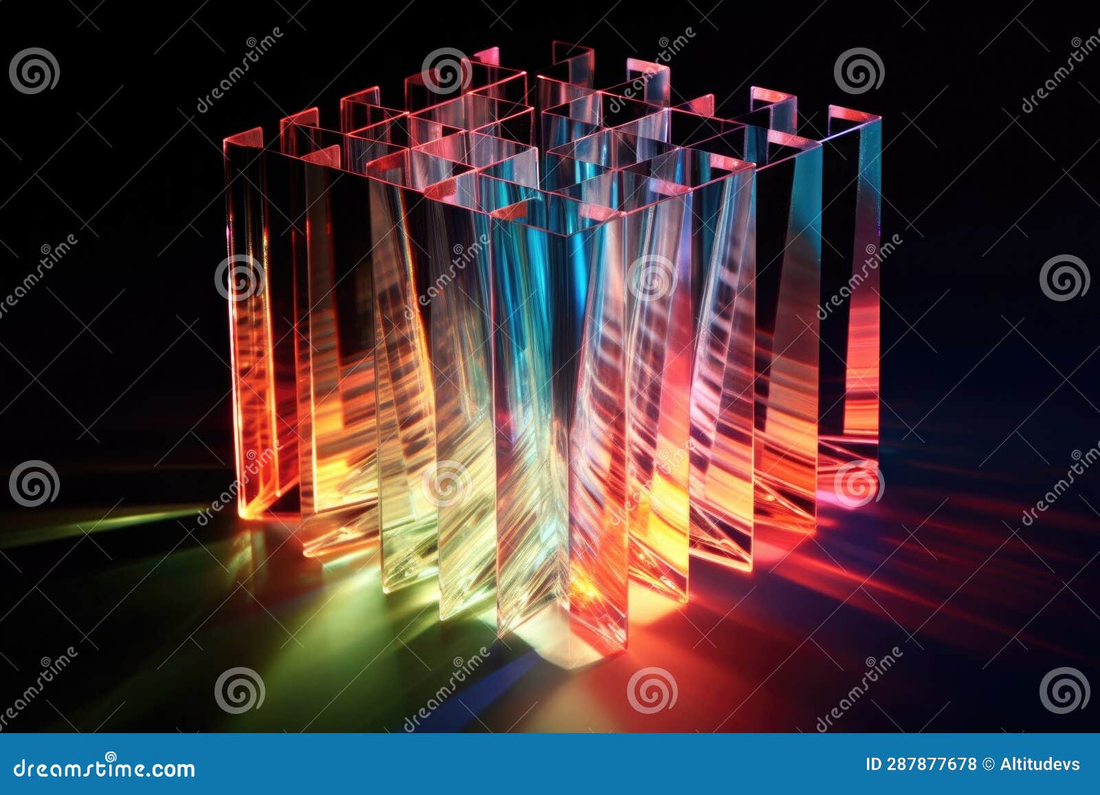 Abstract Light Pattern Created by Glass Prism Stock Photo - Image of ...