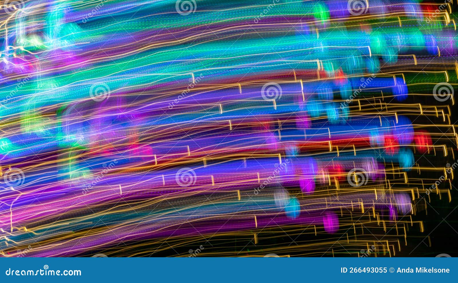 Abstract Light Pattern, Long Exposure Night Photo, Striped Neon Glow ...