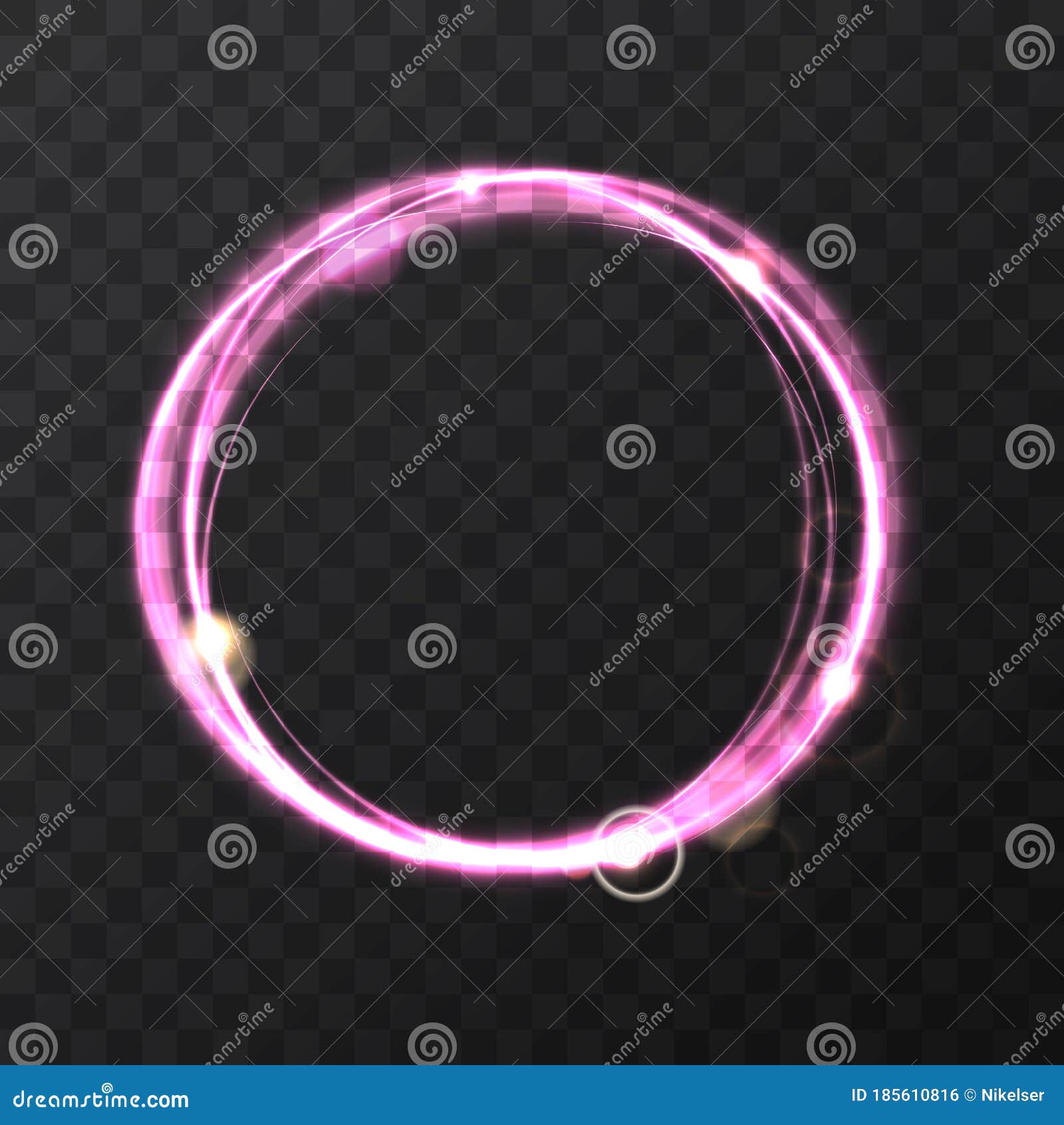 Abstract Light Pink Rose Vector Circle on Transparent Background. Round ...