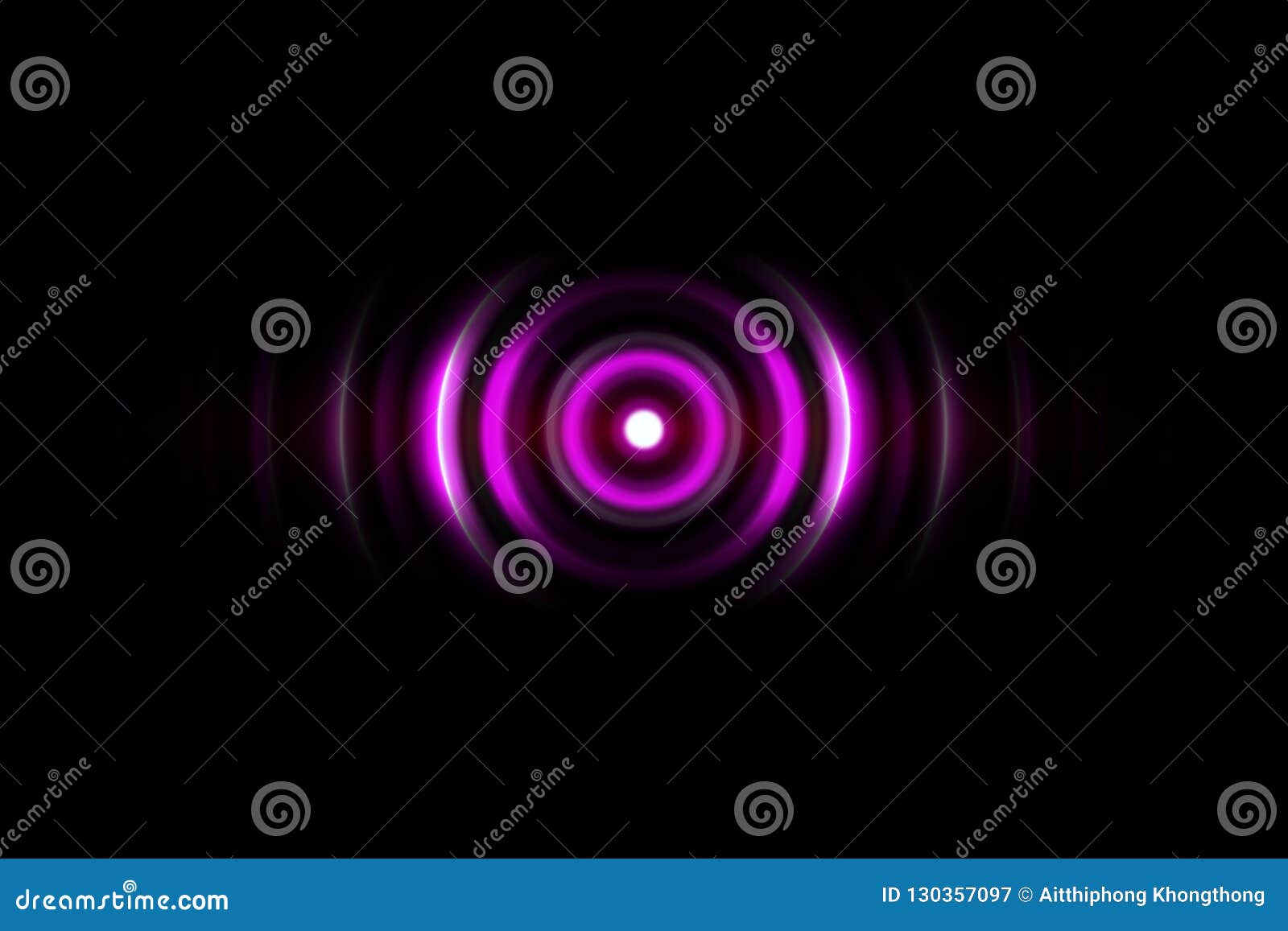 Abstract Light Purple Circle with Sound Waves Oscillating, Technology ...