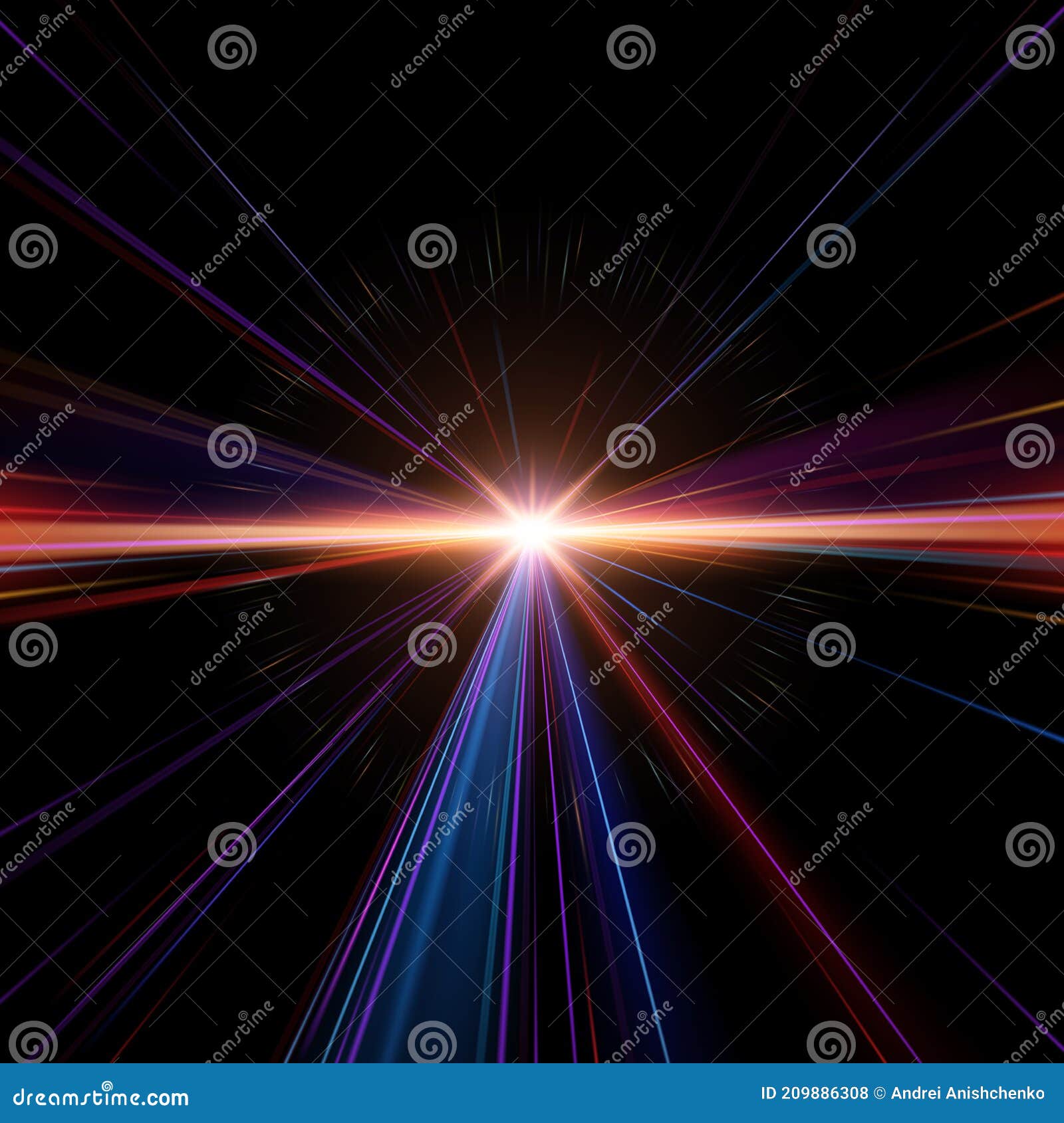 Abstract Light Rays Effect on Black Background Stock Vector ...