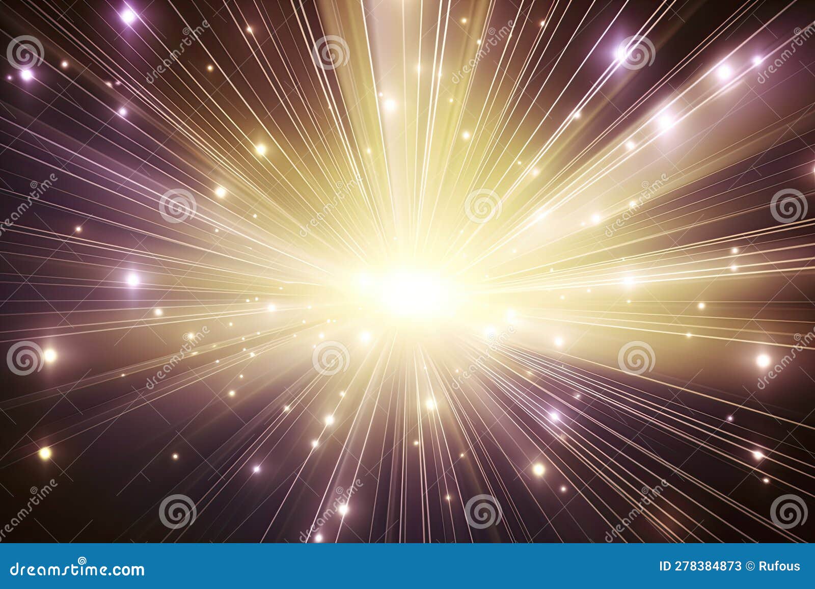 Abstract Light Rays Effect with Dots and Sparks Stock Illustration ...