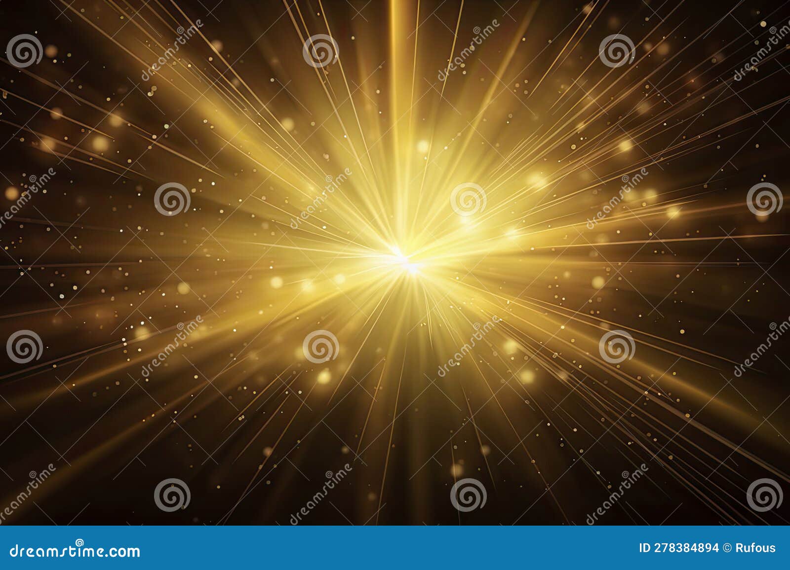 Abstract Light Rays Effect with Dots and Sparks Stock Illustration ...