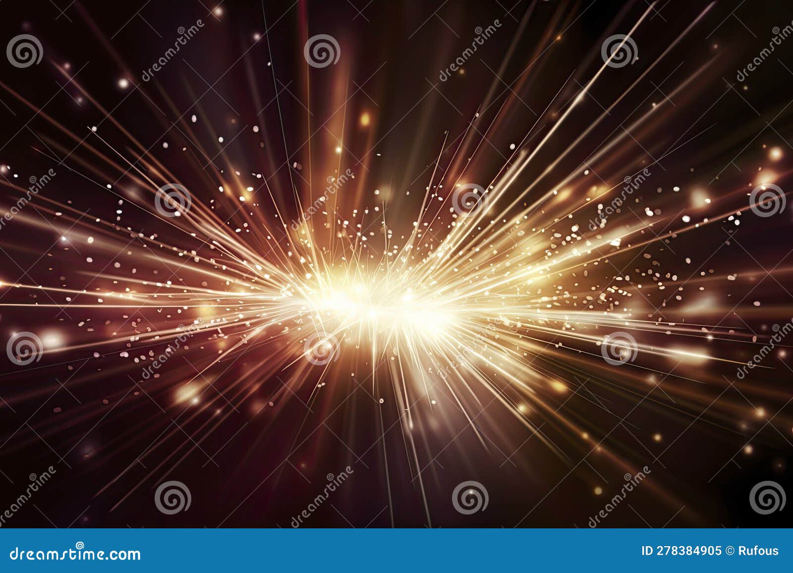 Abstract Light Rays Effect with Dots and Sparks Stock Illustration ...