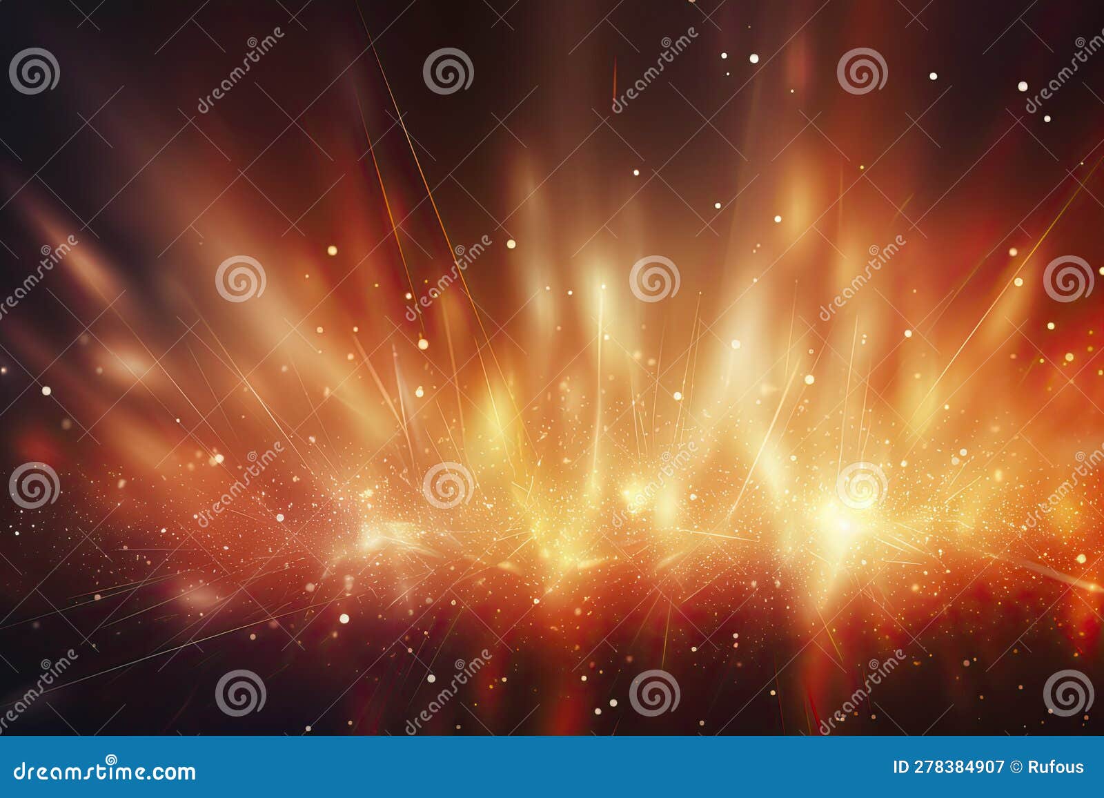 Abstract Light Rays Effect with Dots and Sparks Stock Illustration ...