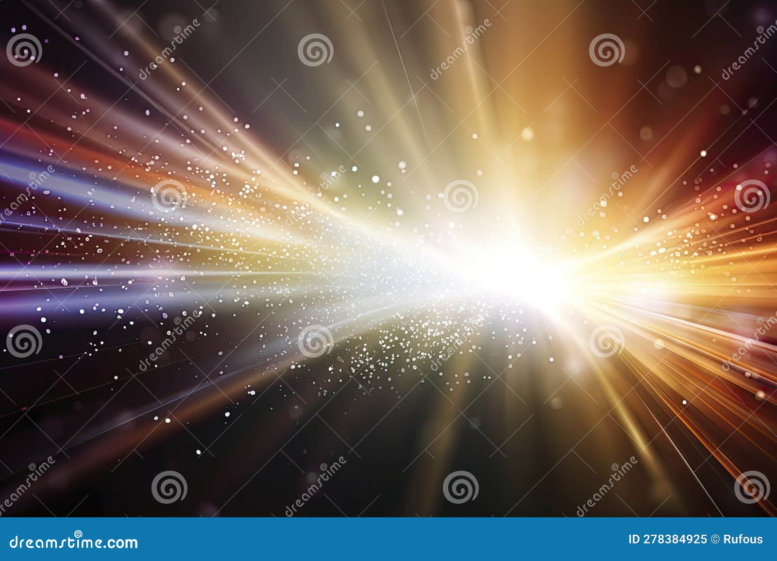 Abstract Light Rays Effect with Dots and Sparks Stock Illustration ...