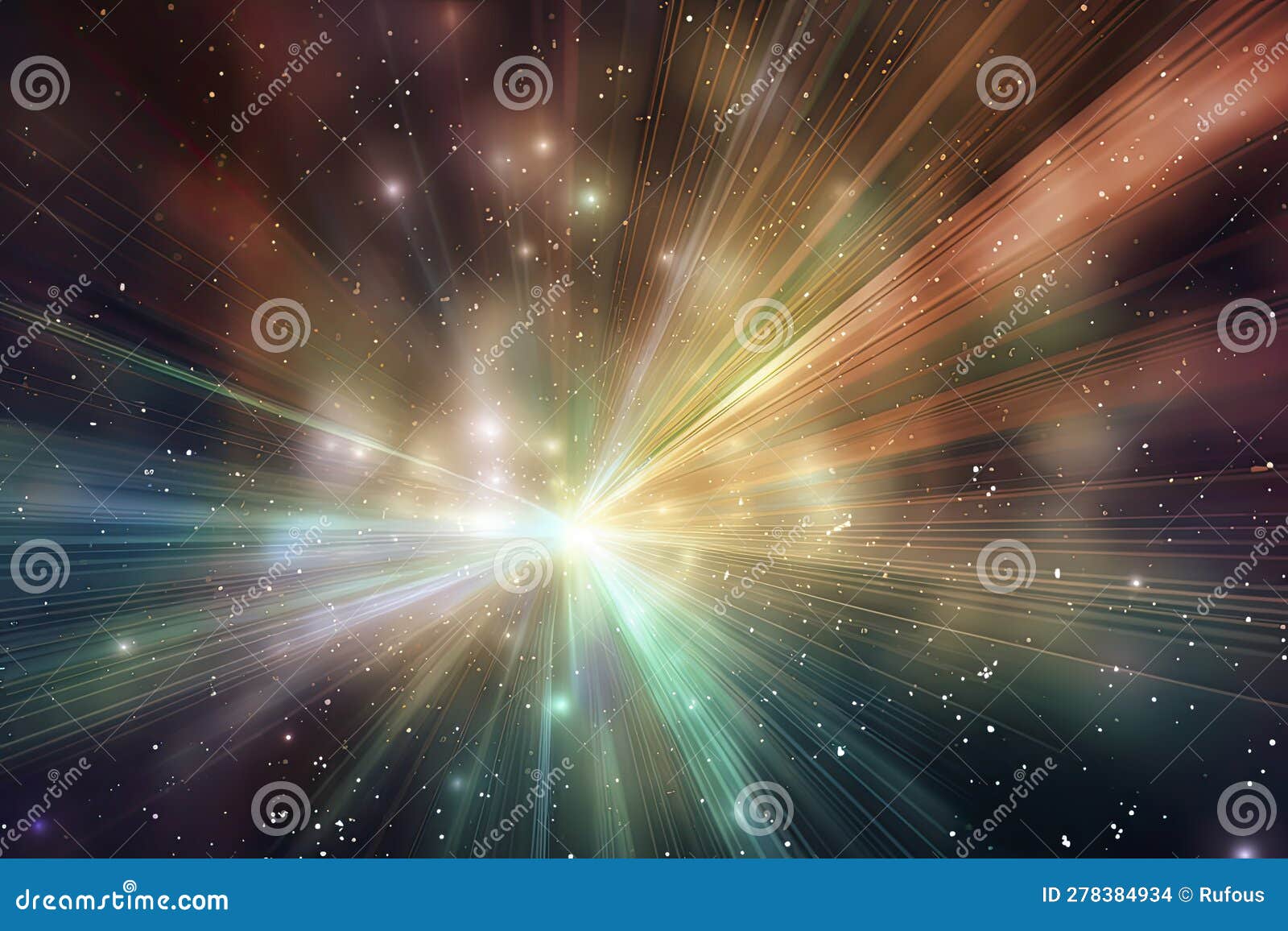 Abstract Light Rays Effect with Dots and Sparks Stock Illustration ...