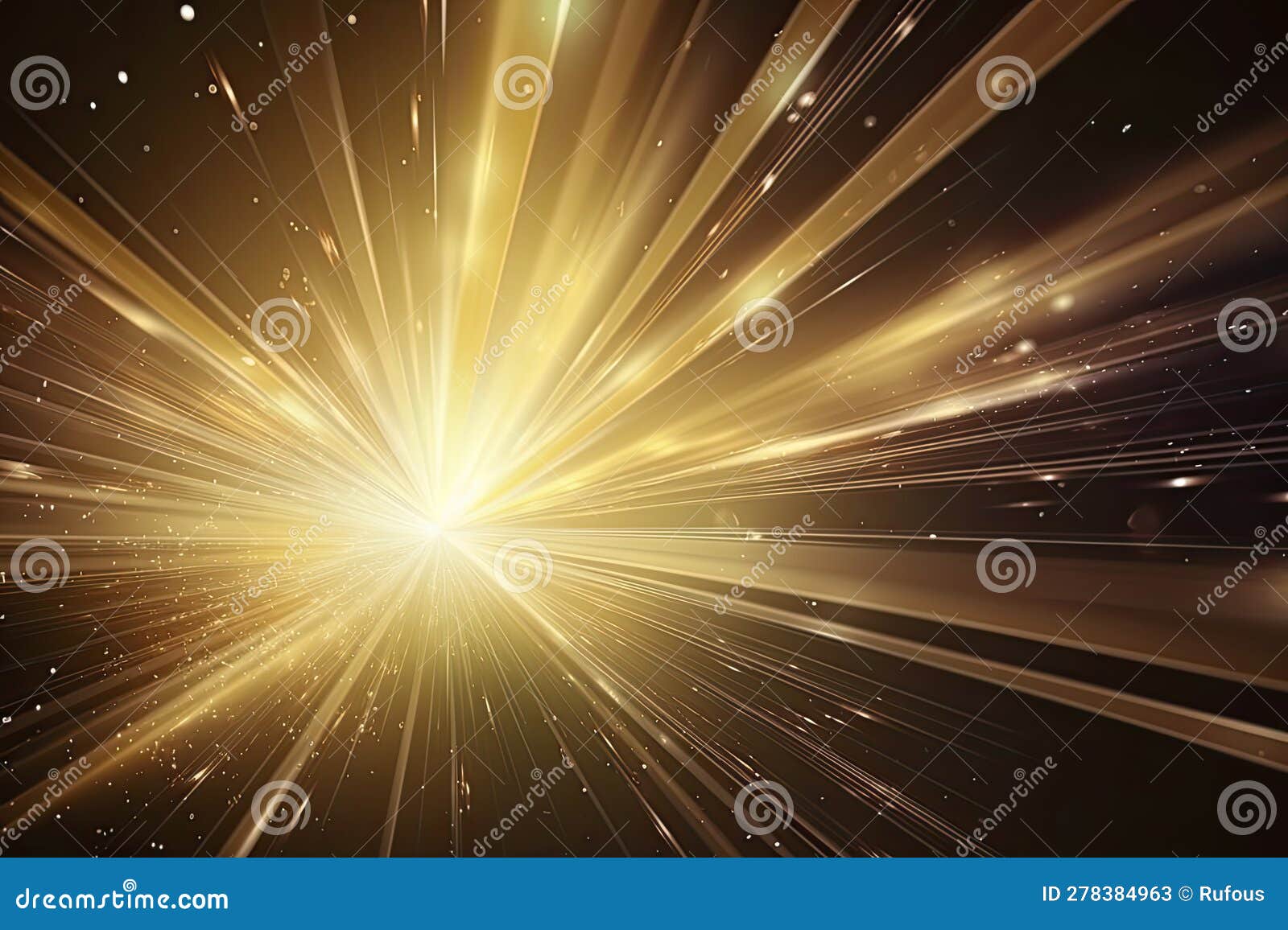 Abstract Light Rays Effect with Dots and Sparks Stock Illustration ...