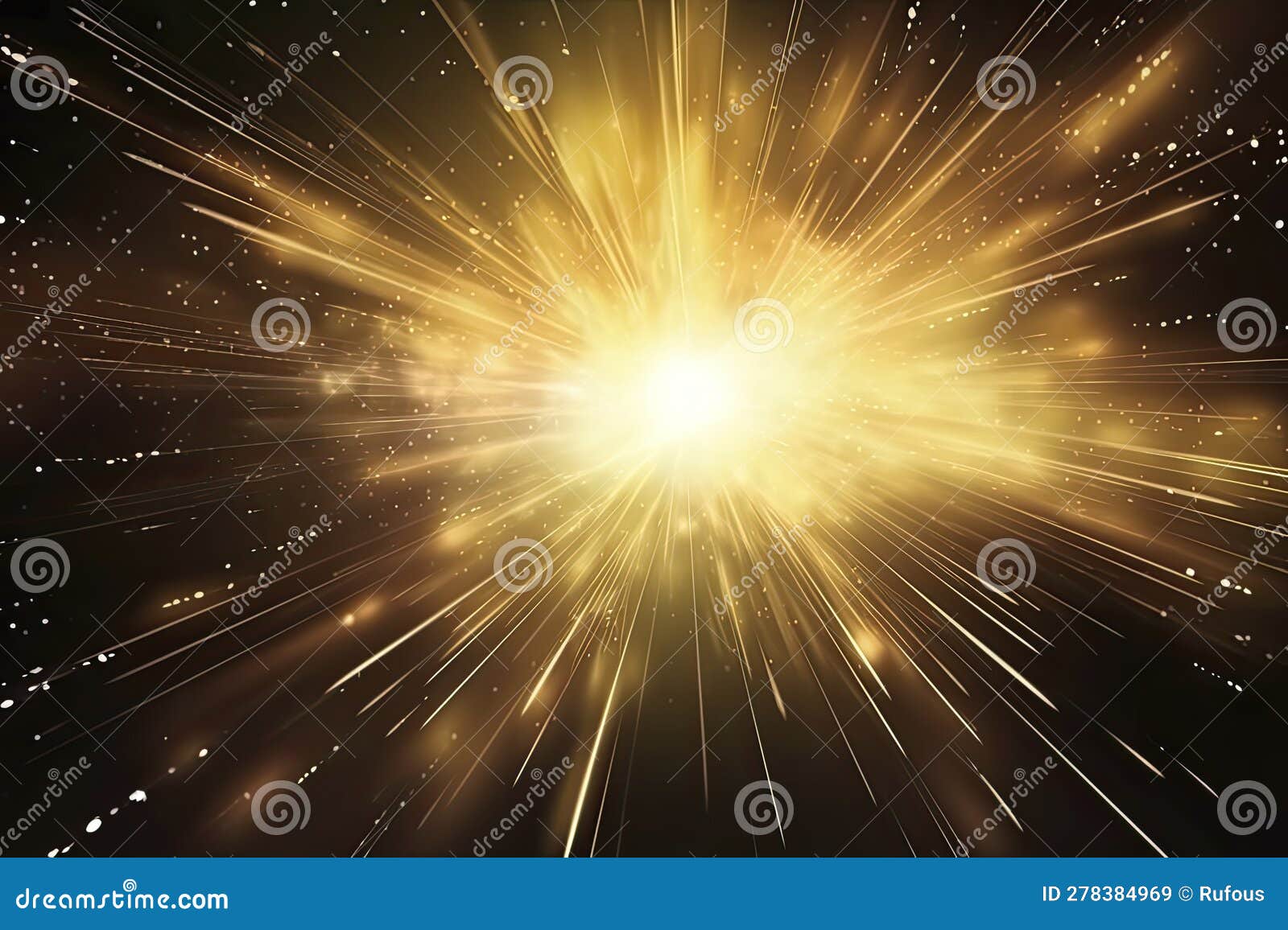 Abstract Light Rays Effect with Dots and Sparks Stock Illustration ...