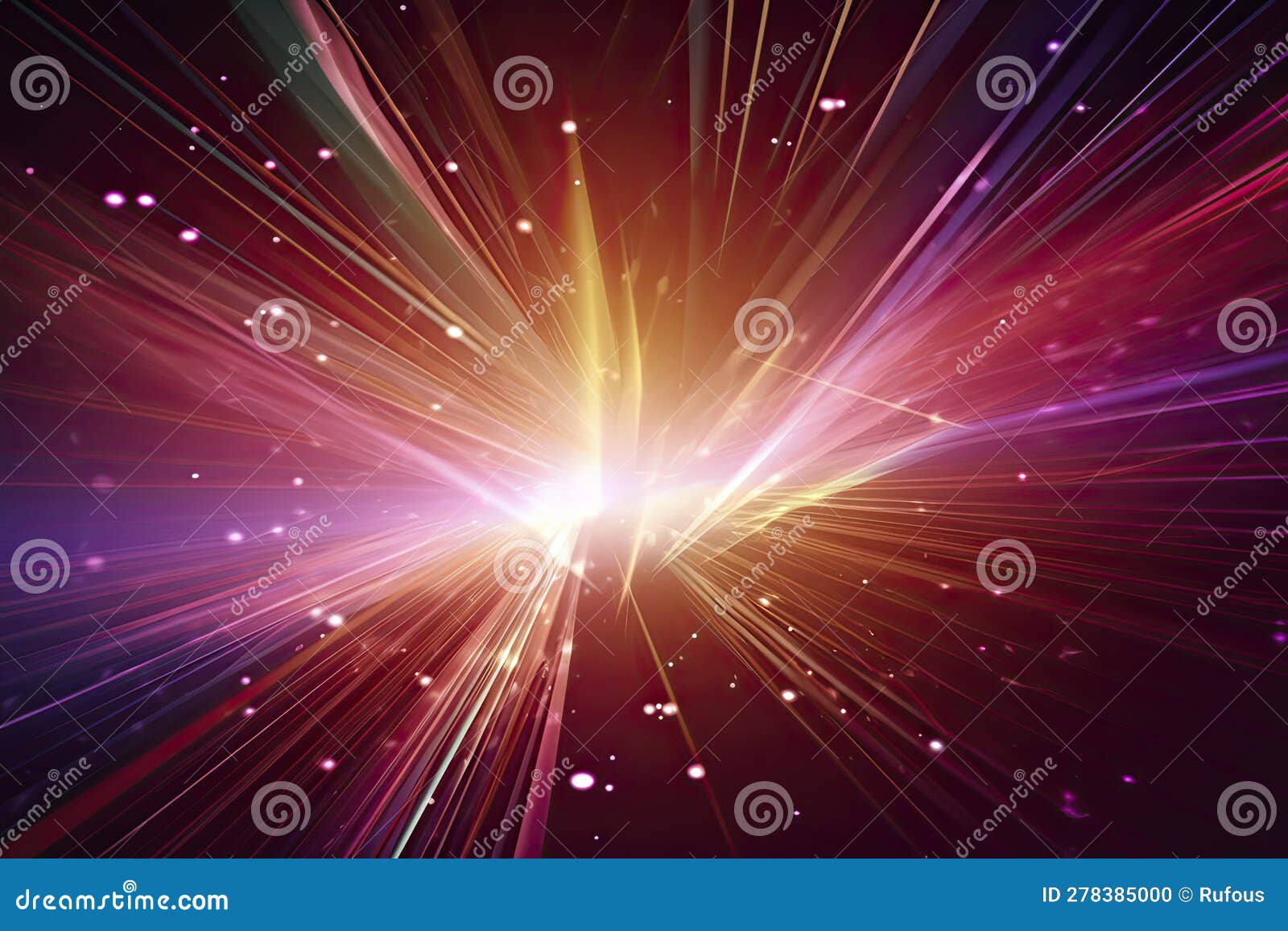 Abstract Light Rays Effect with Dots and Sparks Stock Illustration ...