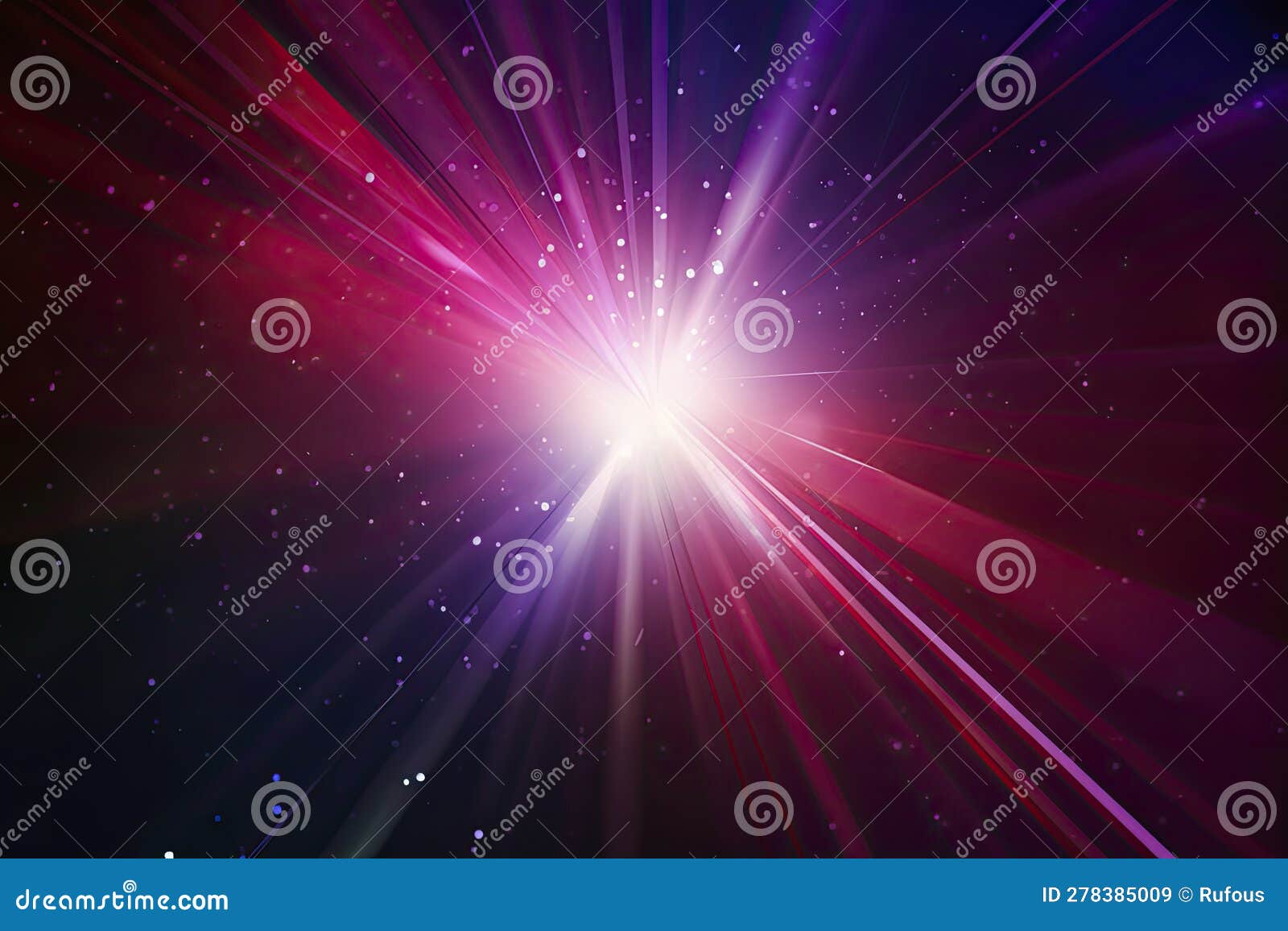 Abstract Light Rays Effect with Dots and Sparks Stock Illustration ...
