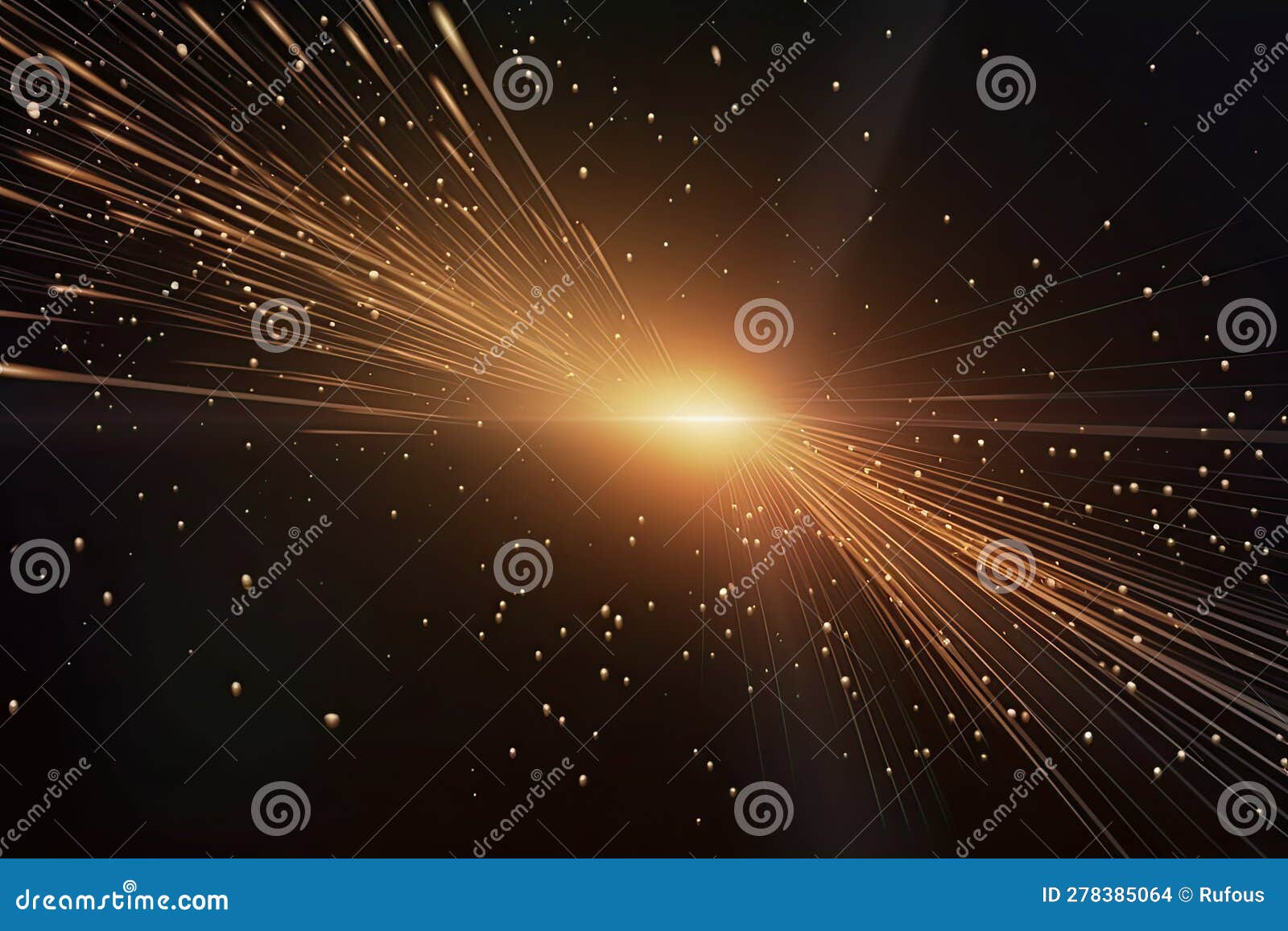 Abstract Light Rays Effect with Dots and Sparks Stock Illustration ...