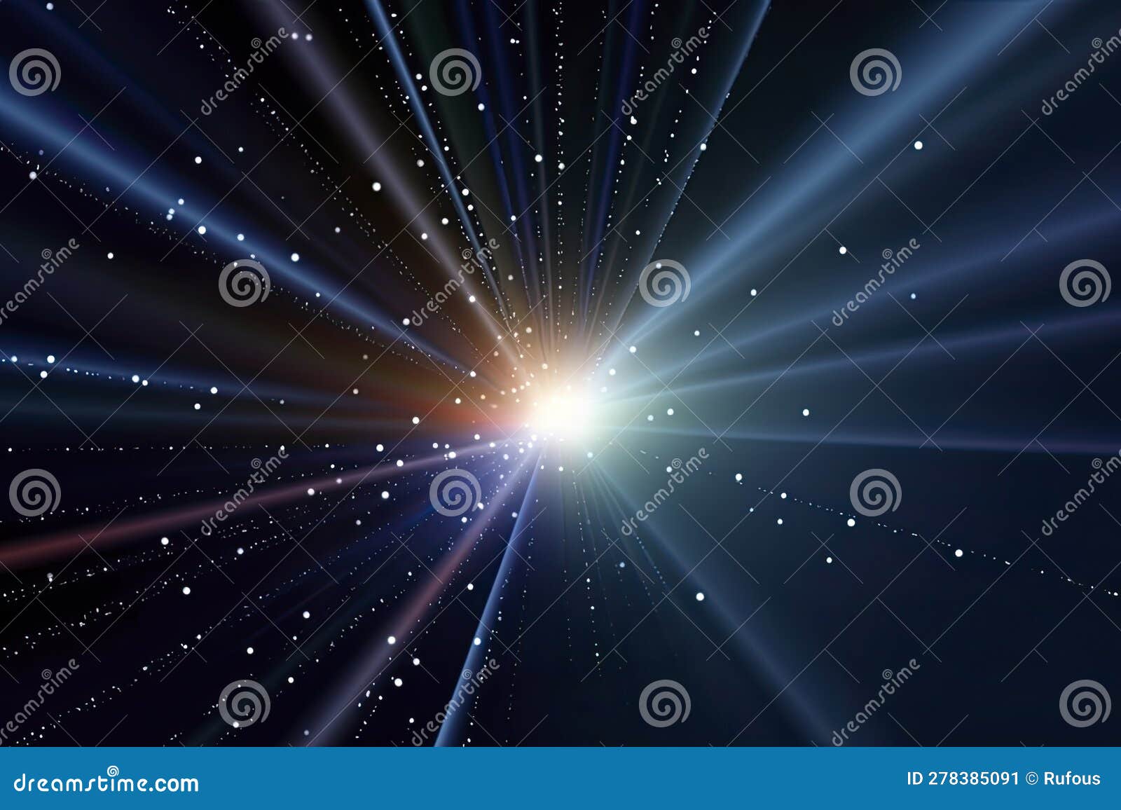 Abstract Light Rays Effect with Dots and Sparks Stock Illustration ...