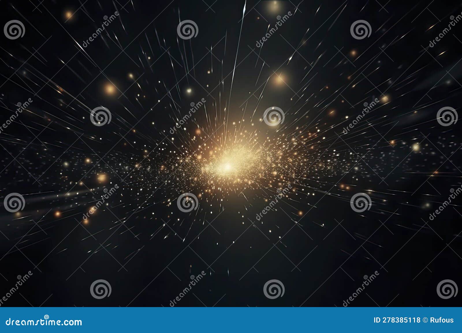 Abstract Light Rays Effect with Dots and Sparks Stock Illustration ...