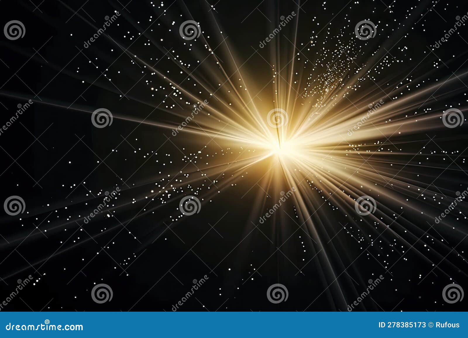 Abstract Light Rays Effect with Dots and Sparks Stock Illustration ...