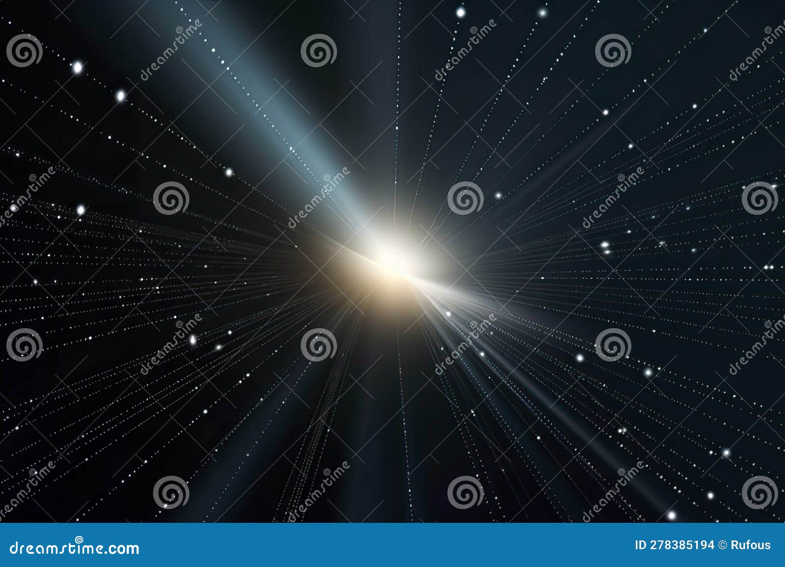 Abstract Light Rays Effect with Dots and Sparks Stock Photo - Image of ...