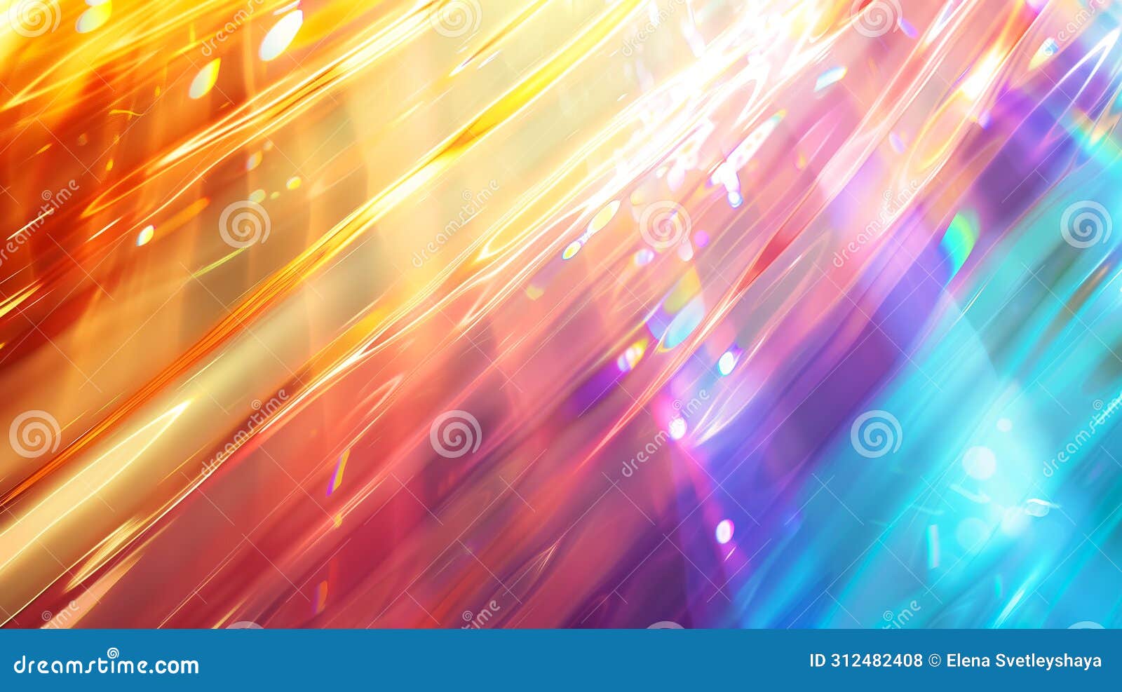 Abstract Light Rays and Rainbow Colors, Light Beams with Iridescent ...