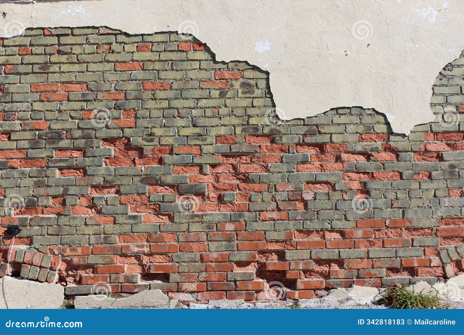 Abstract Light Red Gray Broken Clay Brick and Plaster Layered Tbackground Stock Image - Image of ...